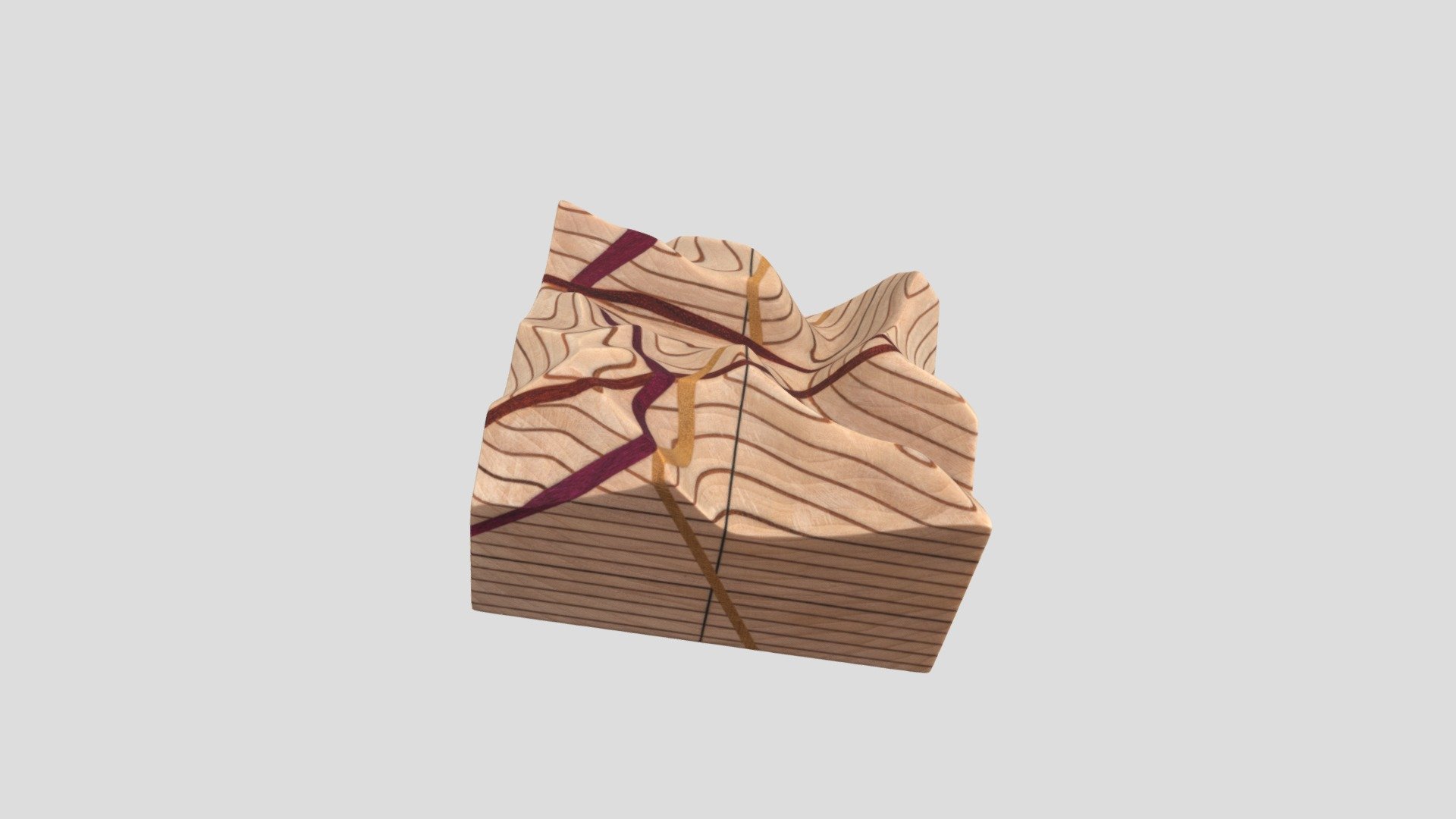 no-121-topographic-map-block-w-dipping-planes (1 - 3D model by ...