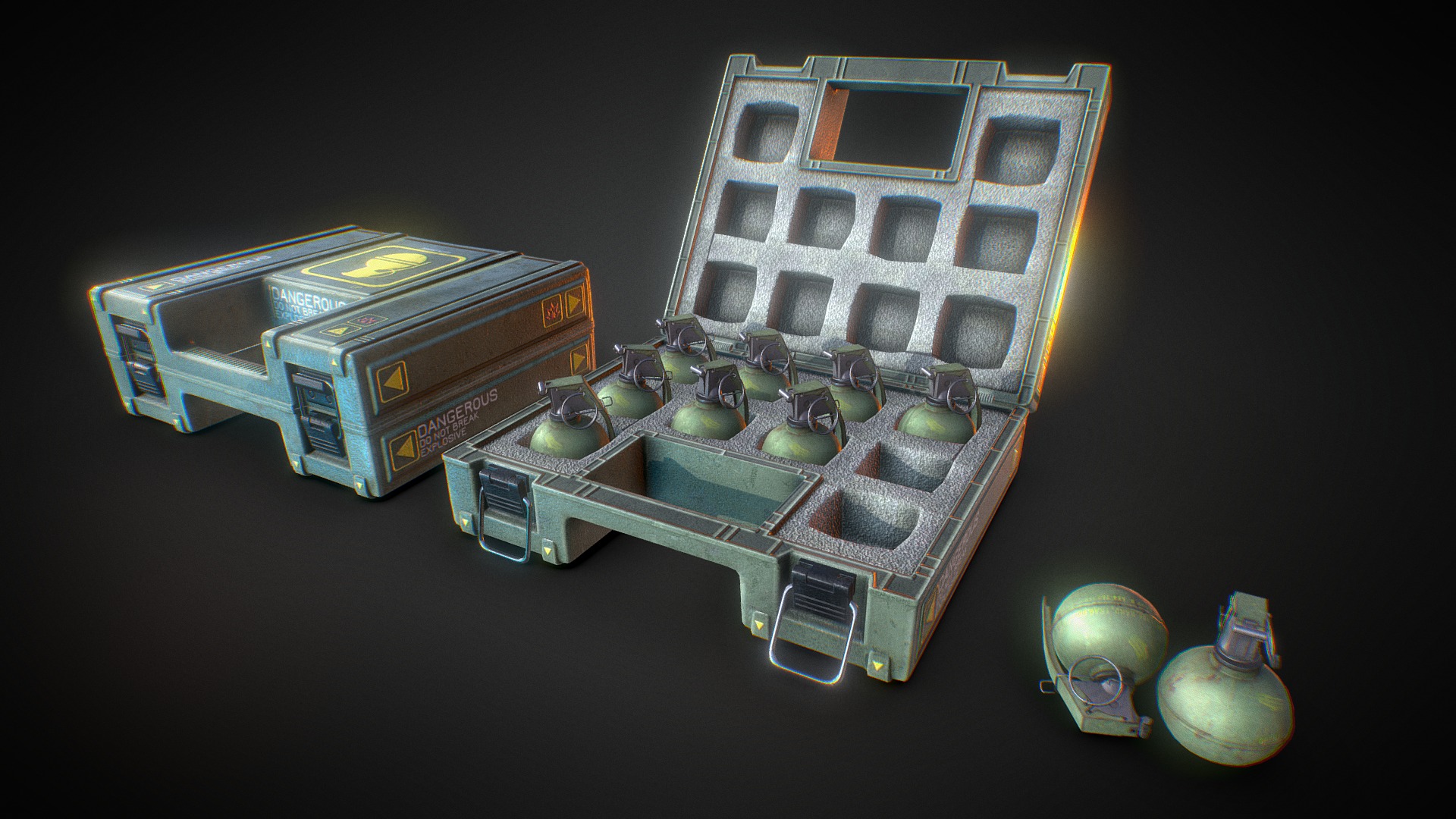 M67 Grenade and Case - Buy Royalty Free 3D model by Knife Entertainment ...