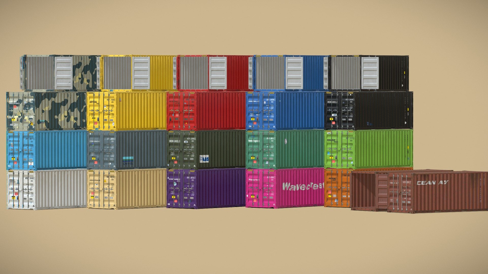 20ft cargo containers - 3D model by Eleanie [7f562b1] - Sketchfab