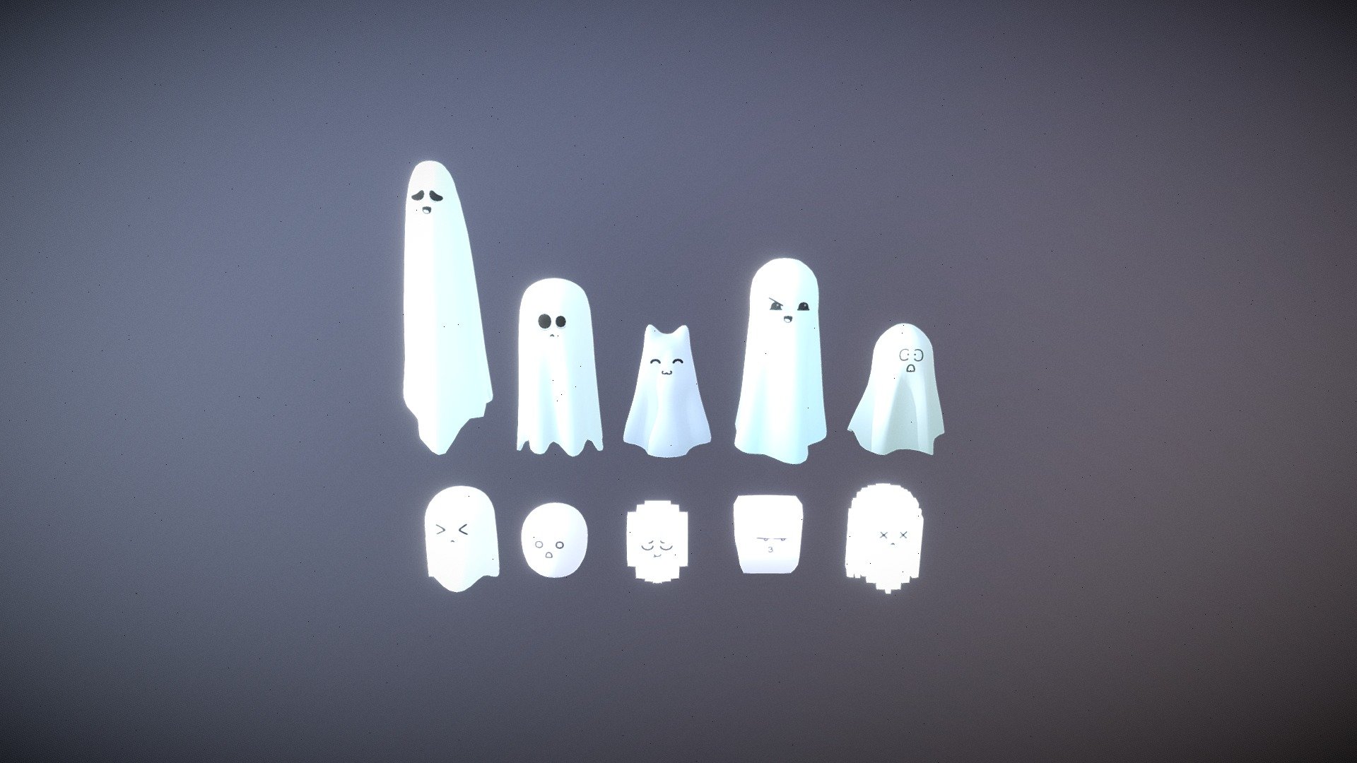 Customizable Ghost Package - 3D model by Mekaru Studios (@MekaruStudios ...