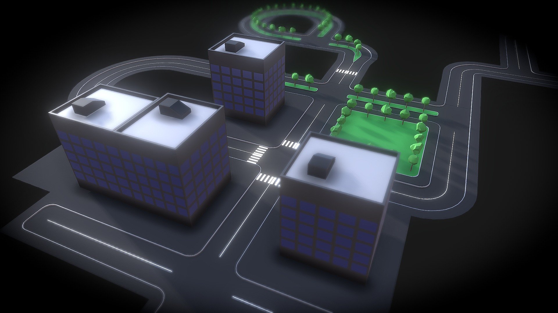 Simple city street system - Lowpoly modular - Buy Royalty Free 3D model ...