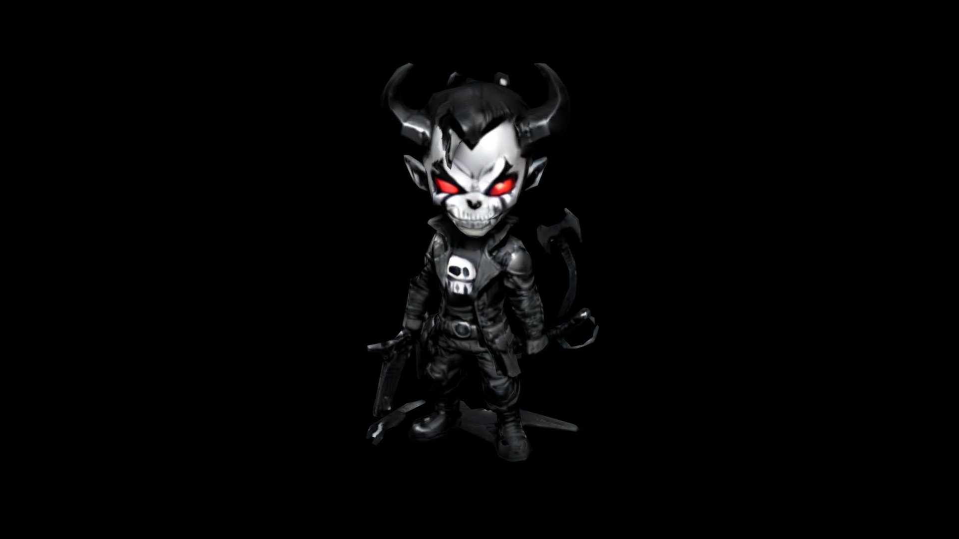 Villainous demon-like character with red eyes an - Download Free 3D ...