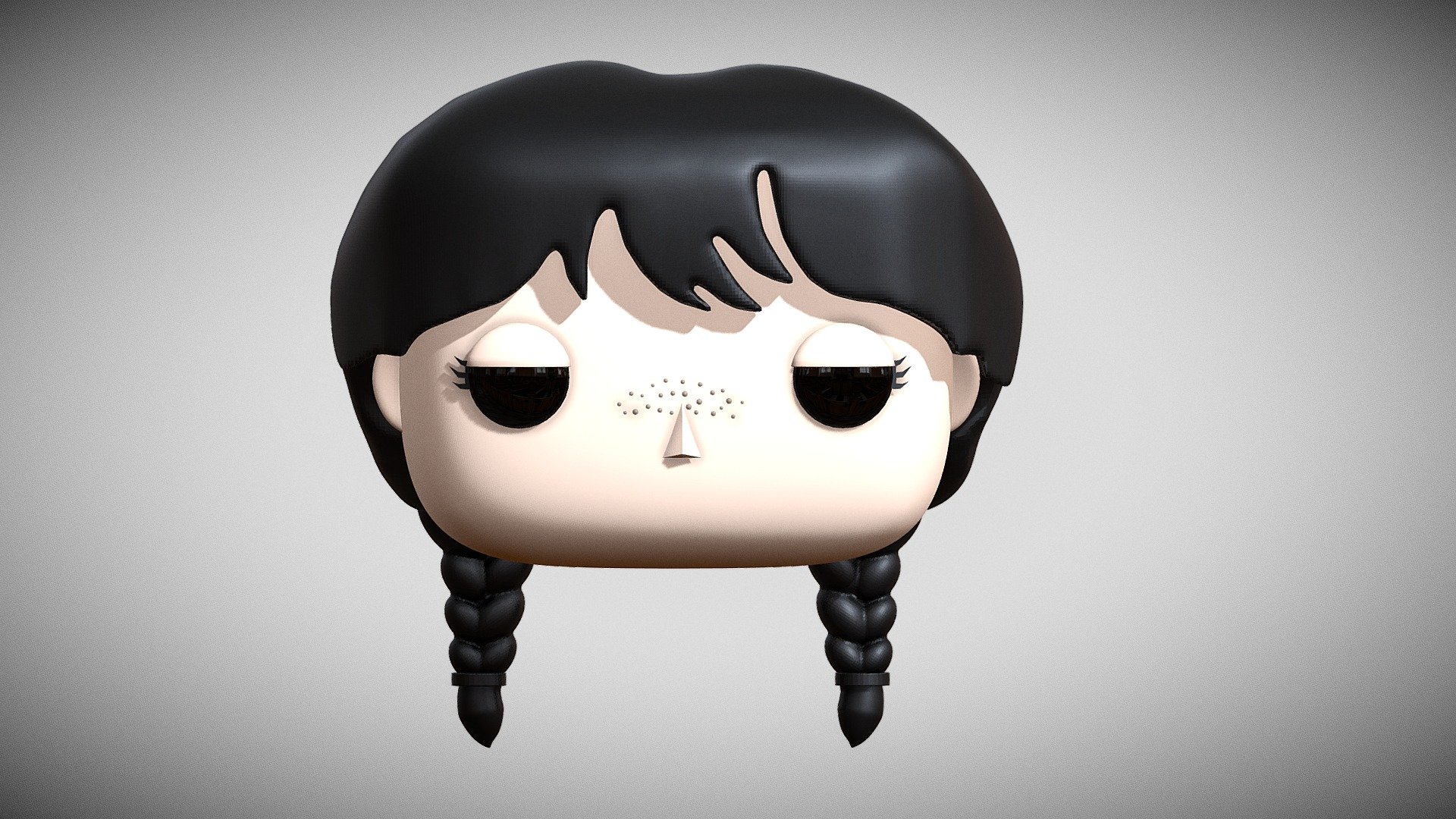 Wednesday head funko pop draft - 3D model by UGIBUGI [7f6449d] - Sketchfab