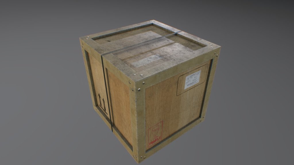 Wooden cargo crate 12 - 3D model by 32cm [7f723f8] - Sketchfab