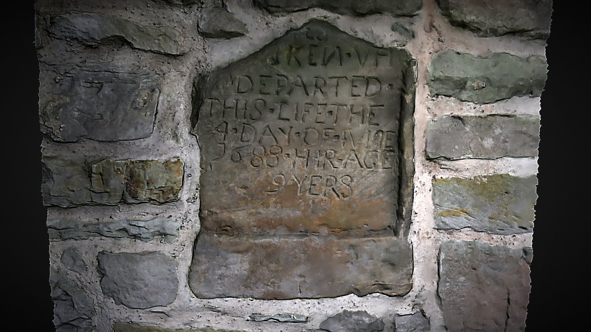 1688 gravestone Old Pentland Cemetery - Download Free 3D model by ...