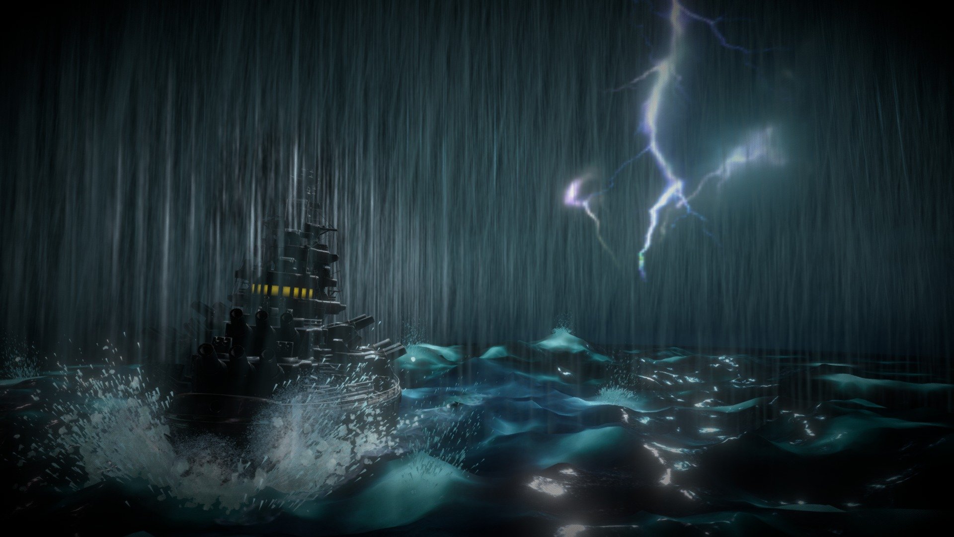 Battleship in the storm - 3D model by giobiancoFB [7f7eac5] - Sketchfab