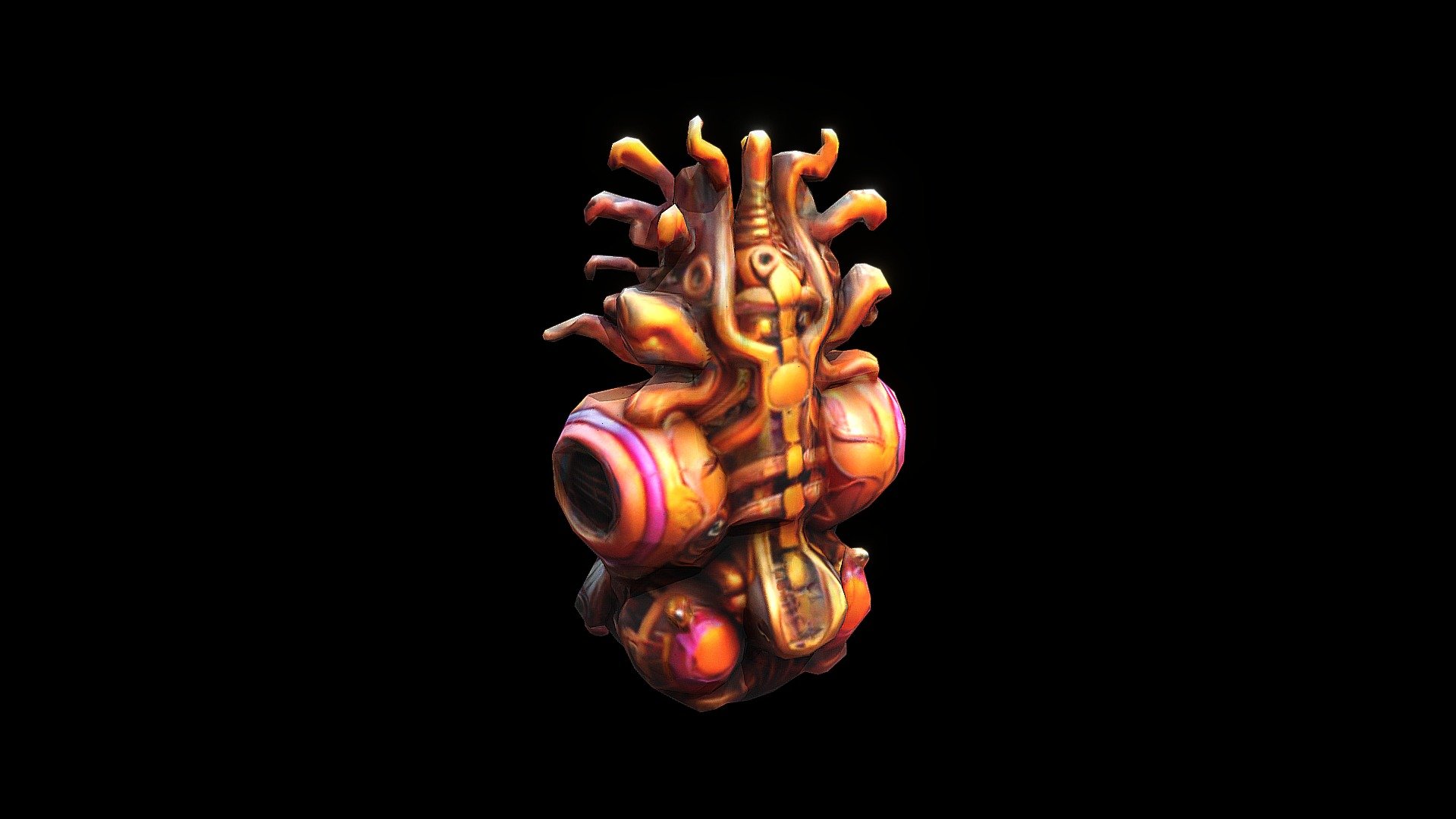 a 3d rendering of a colorful object with a br - Download Free 3D model ...