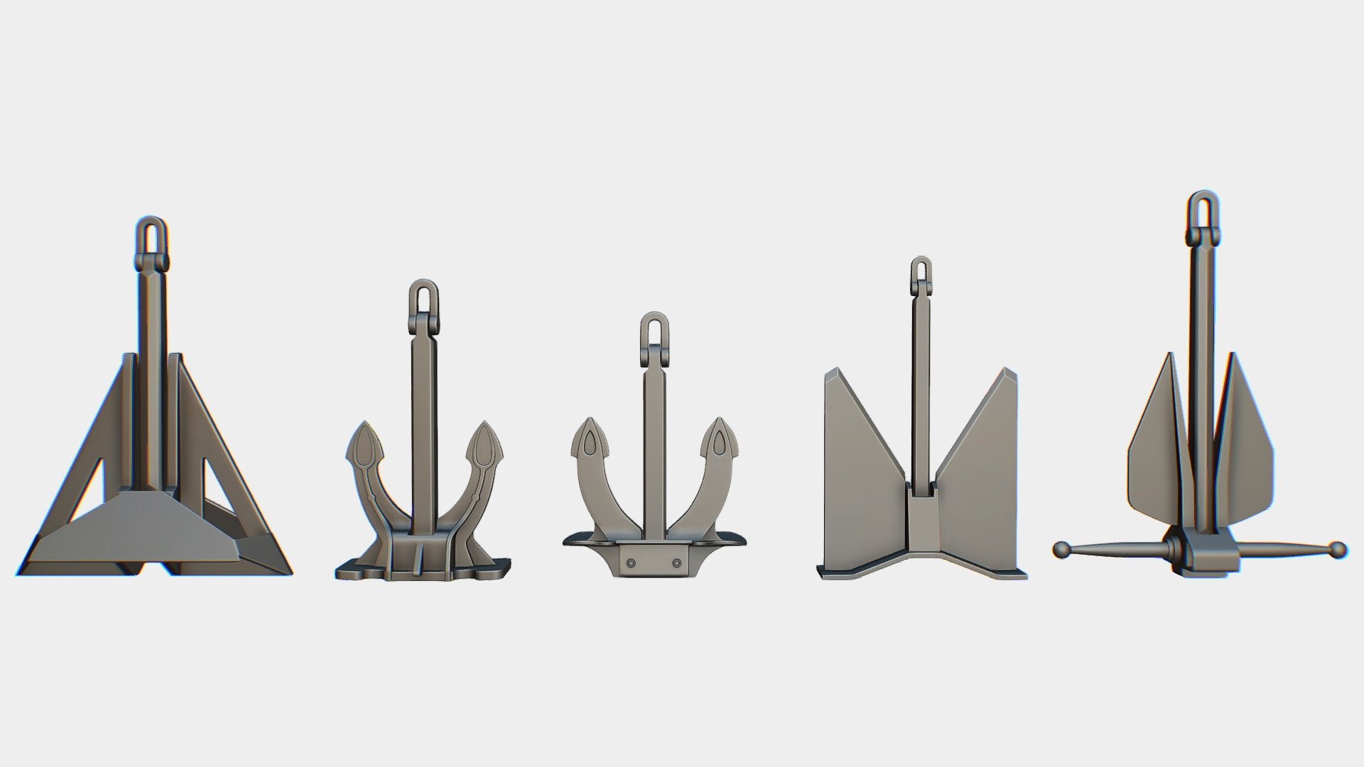 5 Ship Anchor Pack 01 - Buy Royalty Free 3D model by MozzarellaARC ...