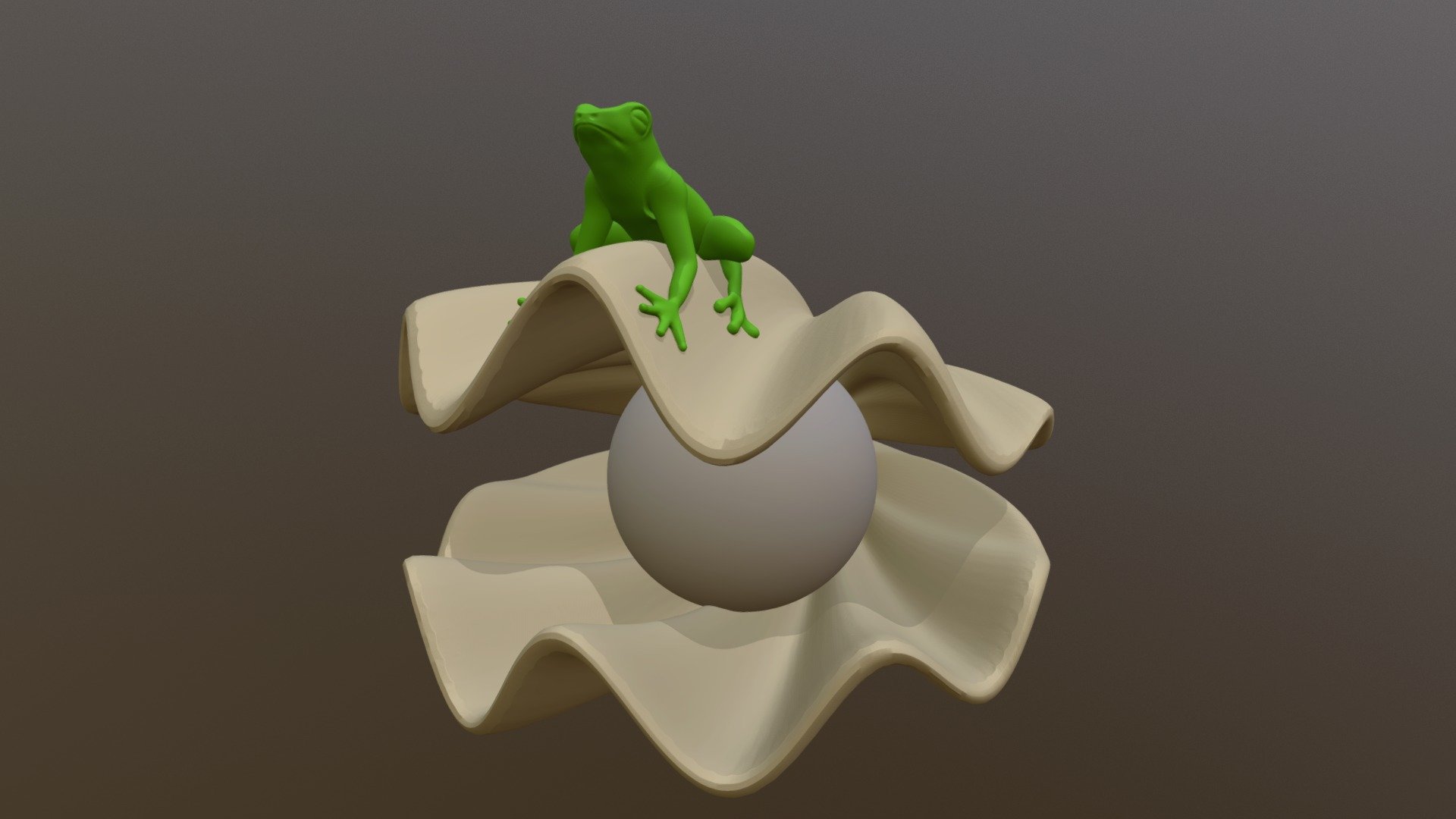 Frog on Clam - 3D model by rick.reedra [7f92fbc] - Sketchfab