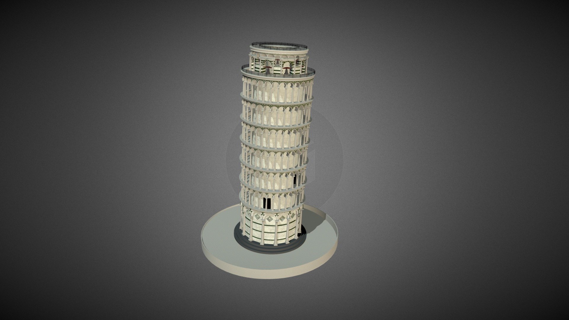 3D Pisa Tower - 3D model by Giulia Chellini (@GiuliaChellini) [7f936eb ...