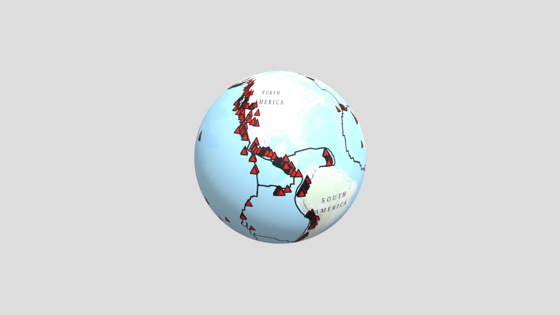Global Volcanism and Plate Boundaries - Download Free 3D model by ...