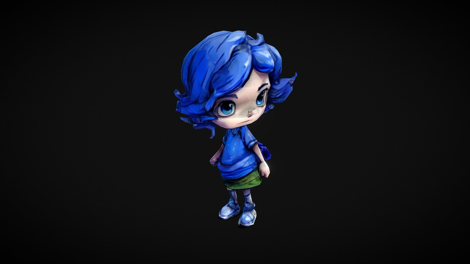 Electric Blue Encounter: A Cartoon Painting in N - Download Free 3D ...