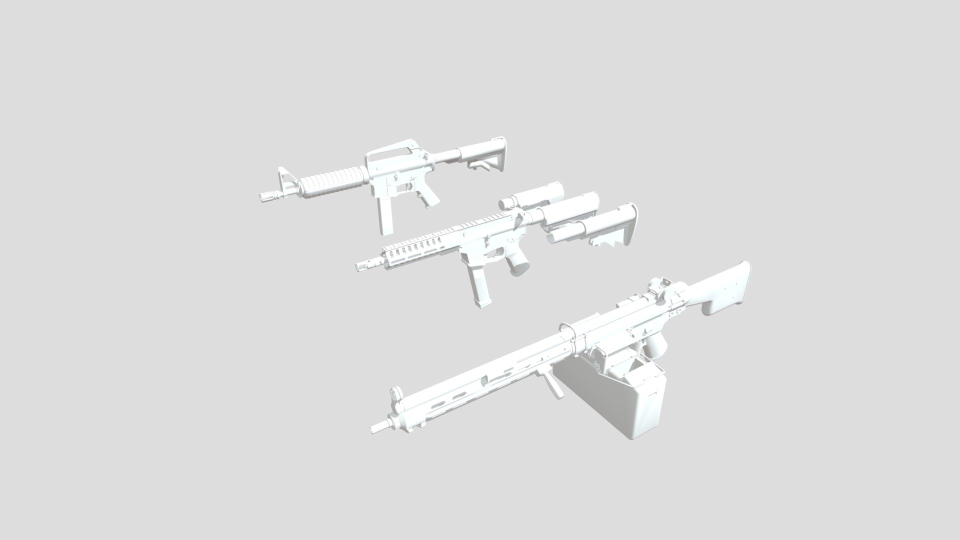 Three Guns - 3D model by Los Spooky (@dynamo1212) [7f9bb6a] - Sketchfab