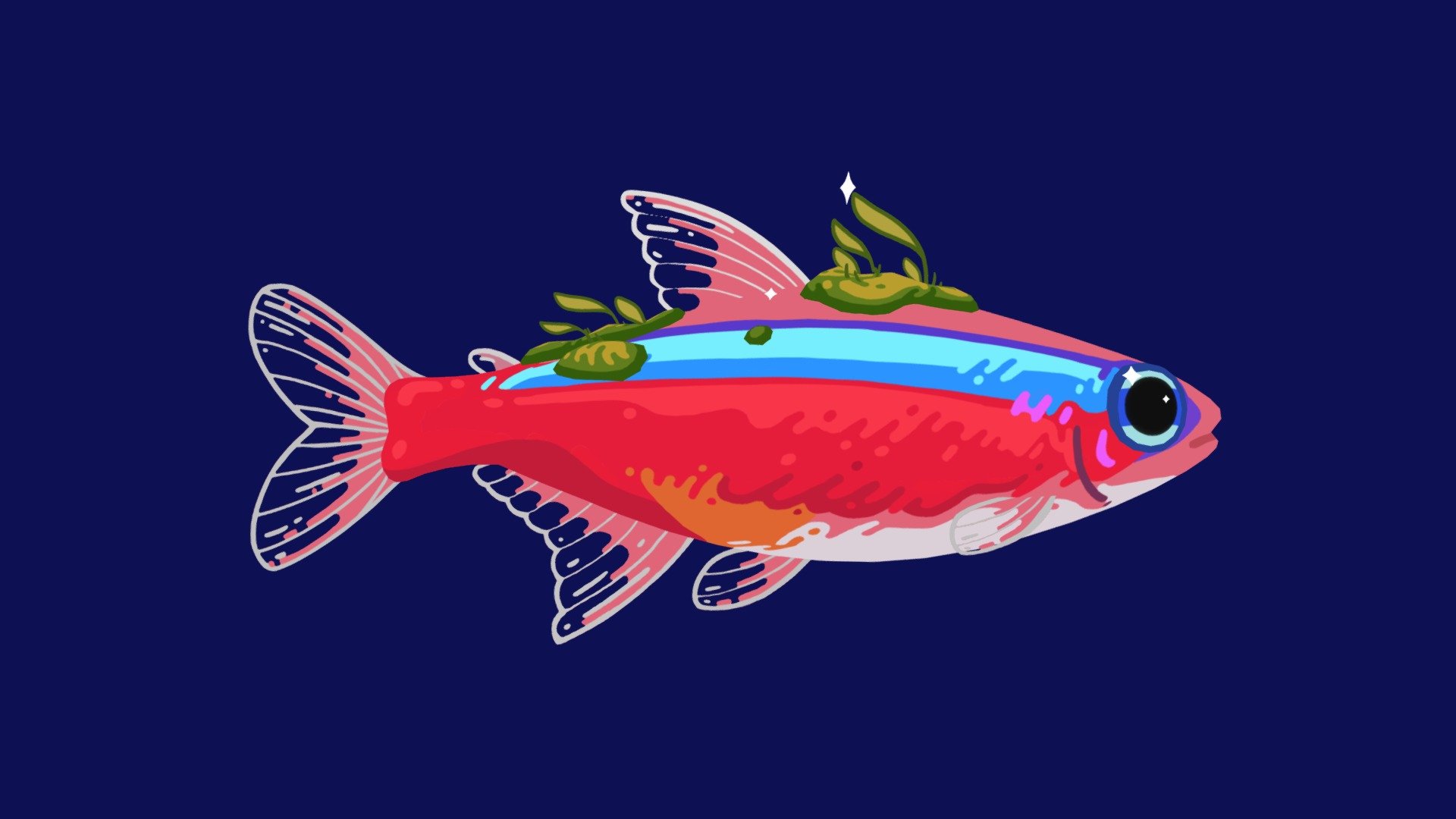 Neon Fish - DTIYS - 3D model by Violaine [7fa32da] - Sketchfab