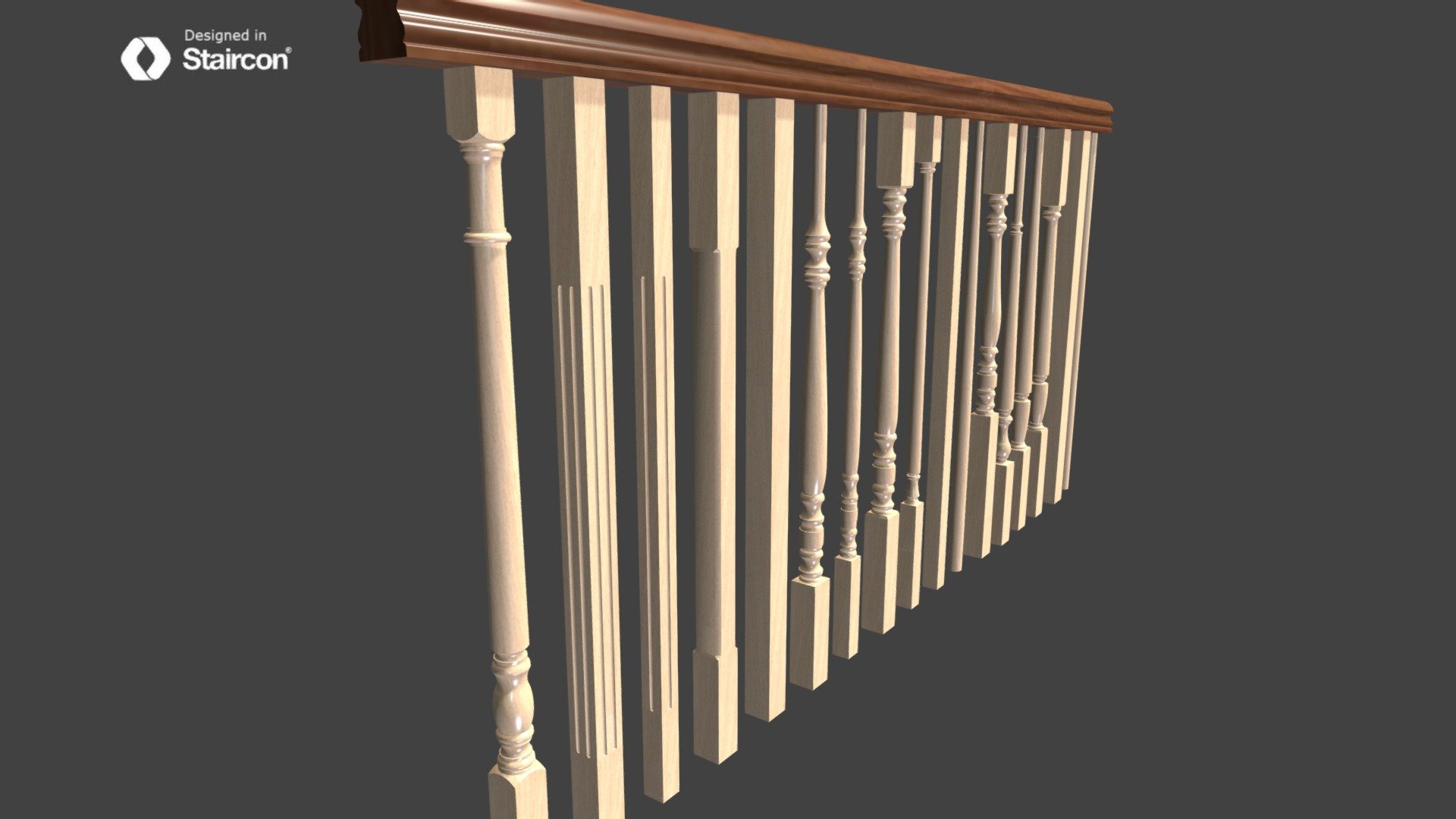 Wood Balusters - 3D model by 3D Software for Stair Design and ...