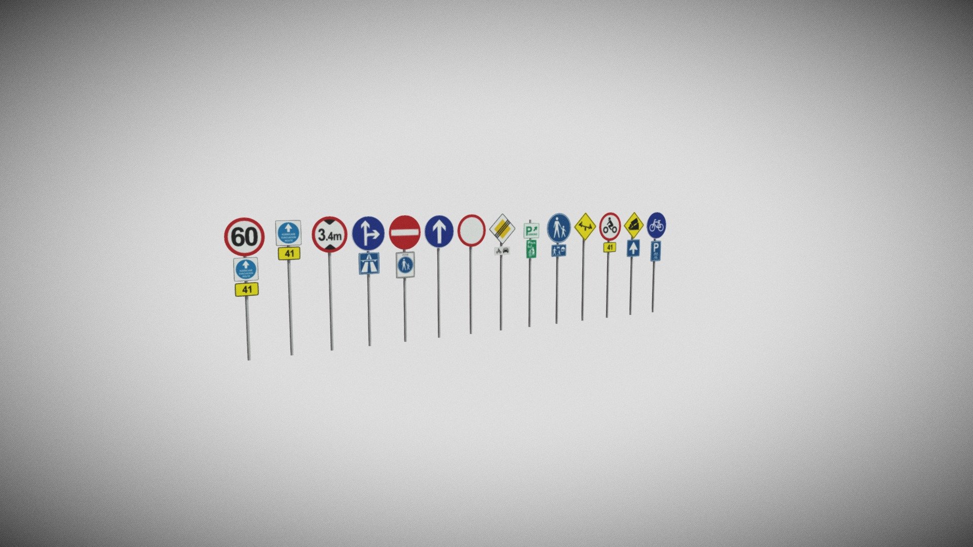 Road signs pack - Download Free 3D model by robiworks [7fac2b1] - Sketchfab