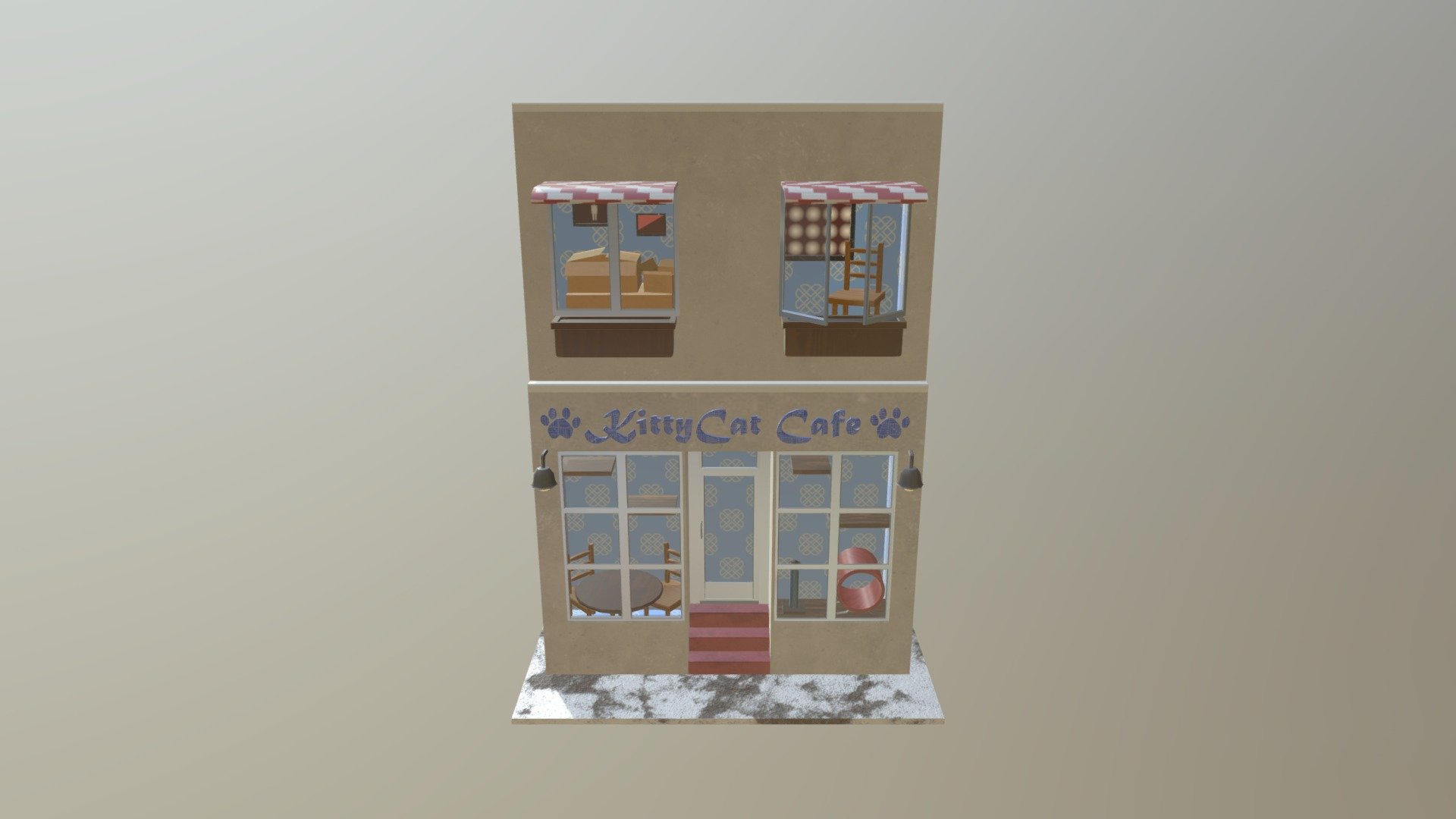 Finals Project Cat Cafe Storefront - 3D model by samantha.l.white ...