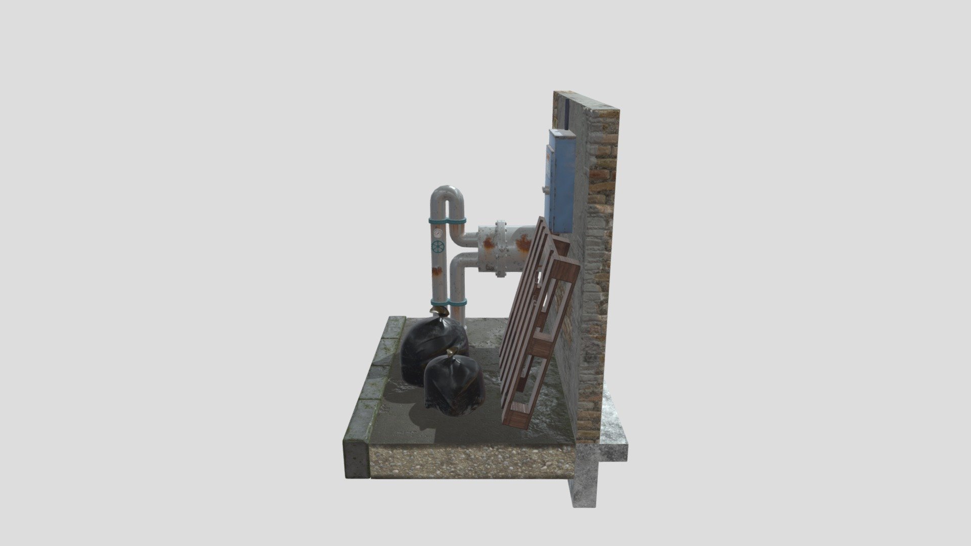 Alleyway Cutout - 3D model by khairulbahariandi [7fb007a] - Sketchfab