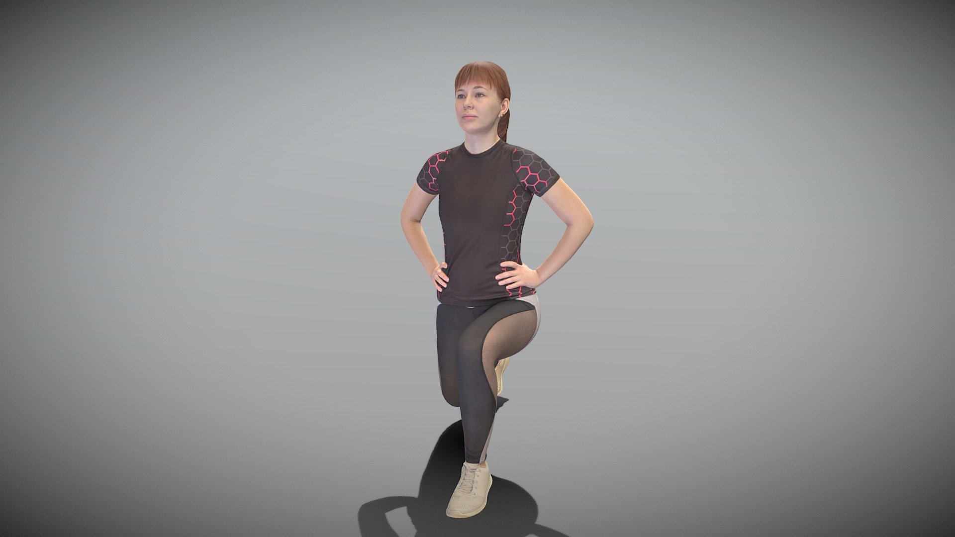 Pretty woman doing stretching 342 - Buy Royalty Free 3D model by ...