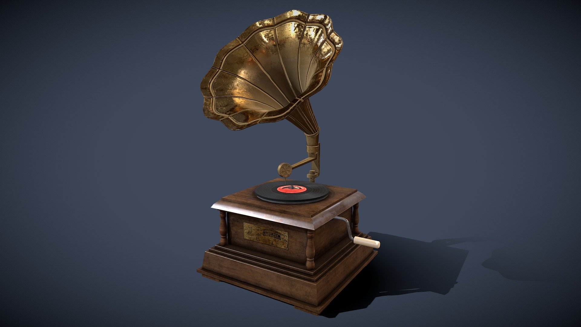 Traditional Vintage Gramophone Low Poly - 3D model by Adam Stanley ...