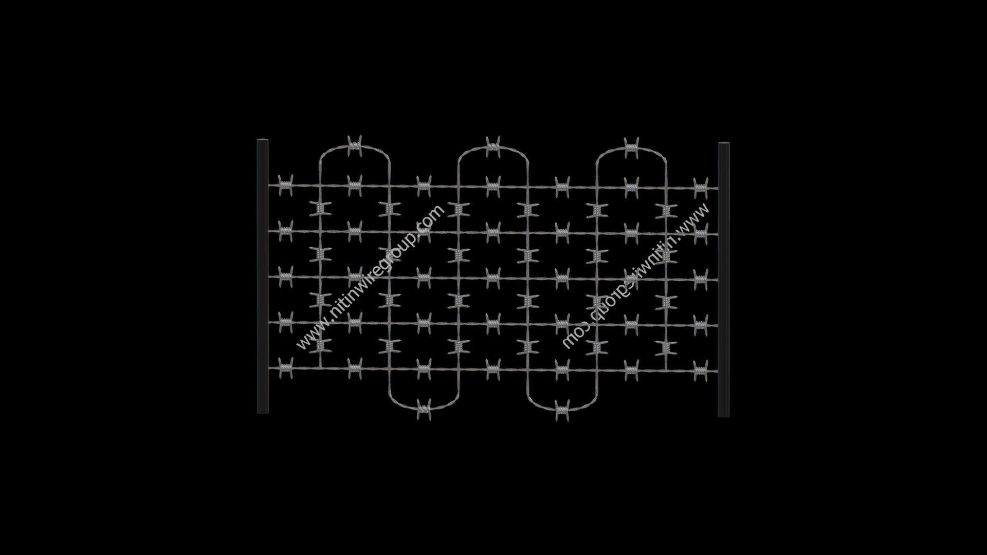 BB003 | Barb Wire Fencing with S Variations - 3D model by Nitin Wire ...