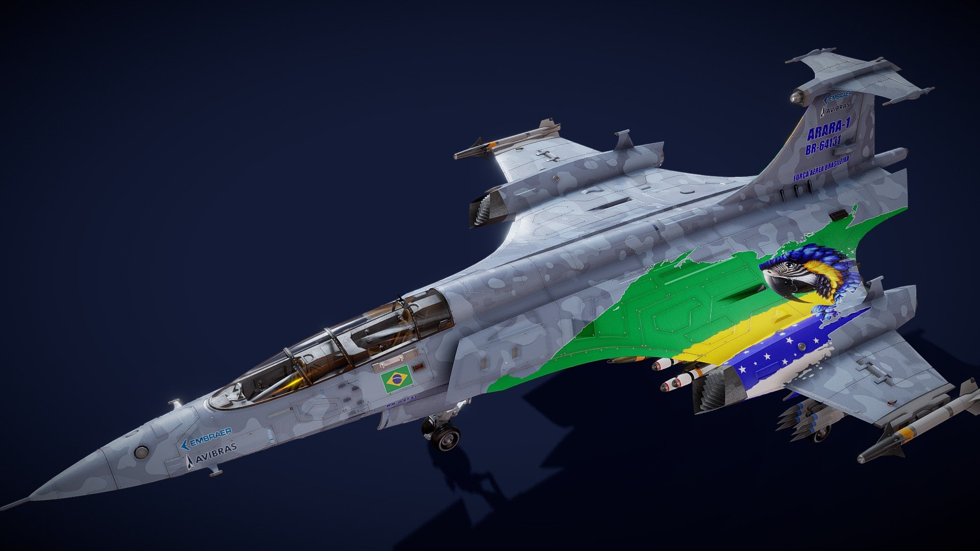 Brazilian Fighter Jet CANINDÉ-1 - 3D model by Pedro B. Goulart ...