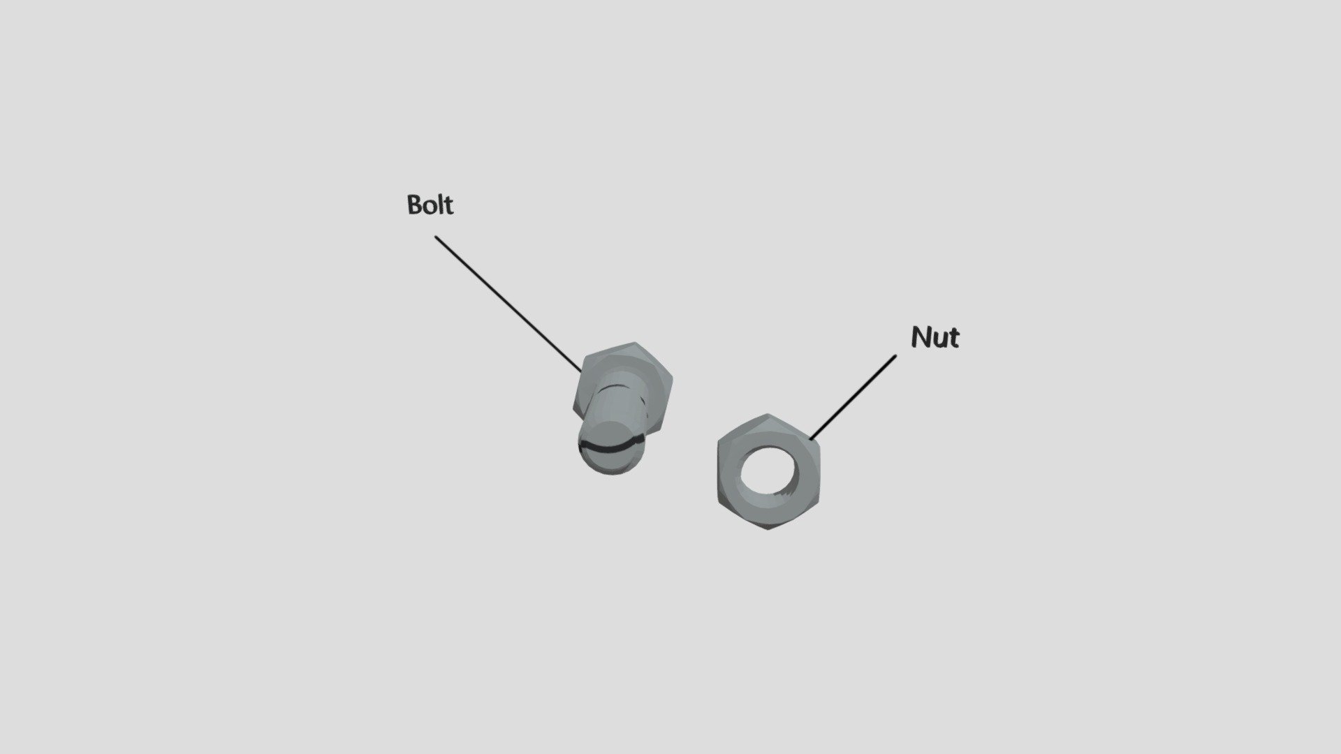 Bolt And Nut - 3D model by rozaqml [7fcf648] - Sketchfab