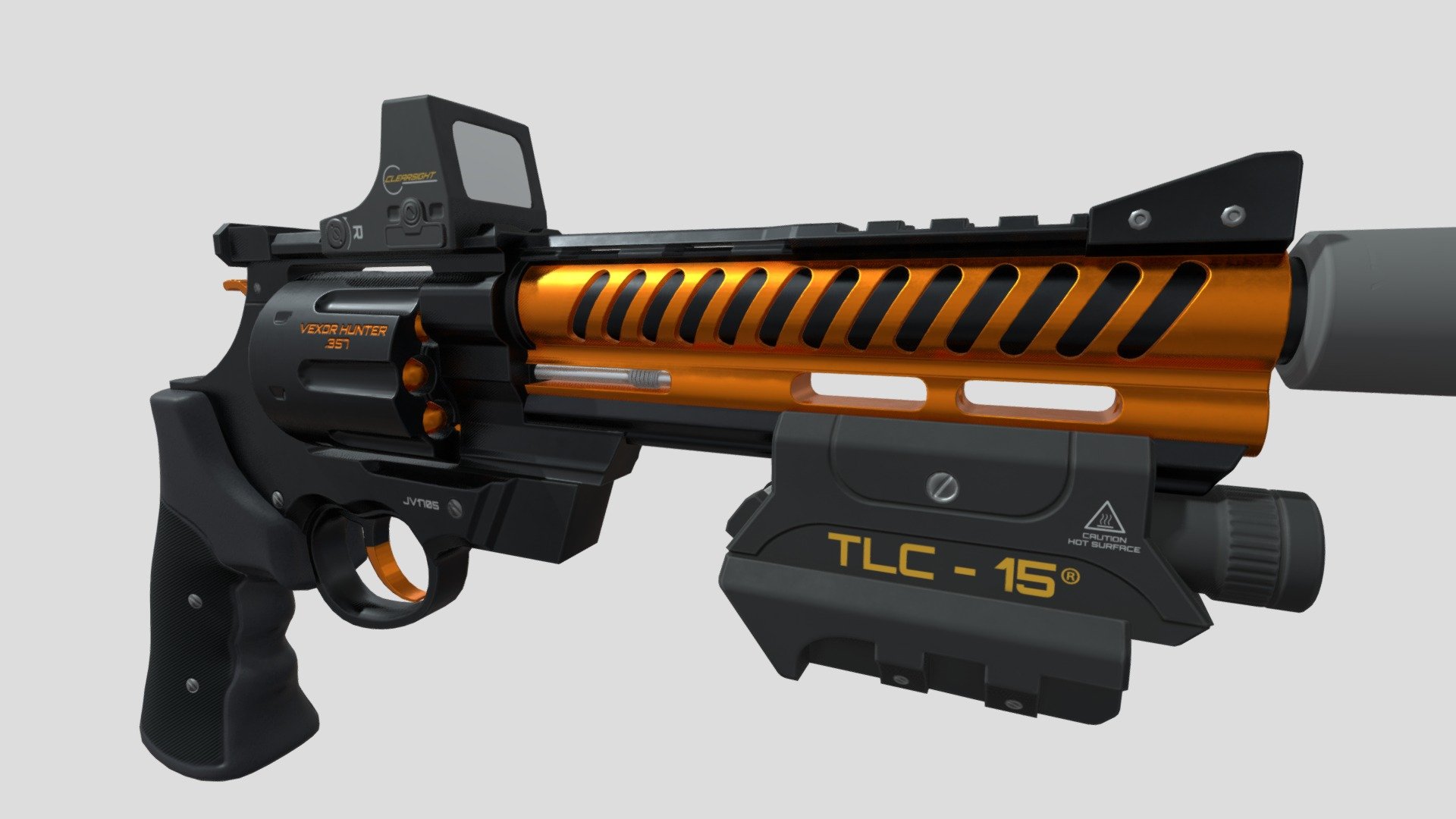 Vexor Hunter .357 Revolver - Game Ready Weapon - 3D model by ...