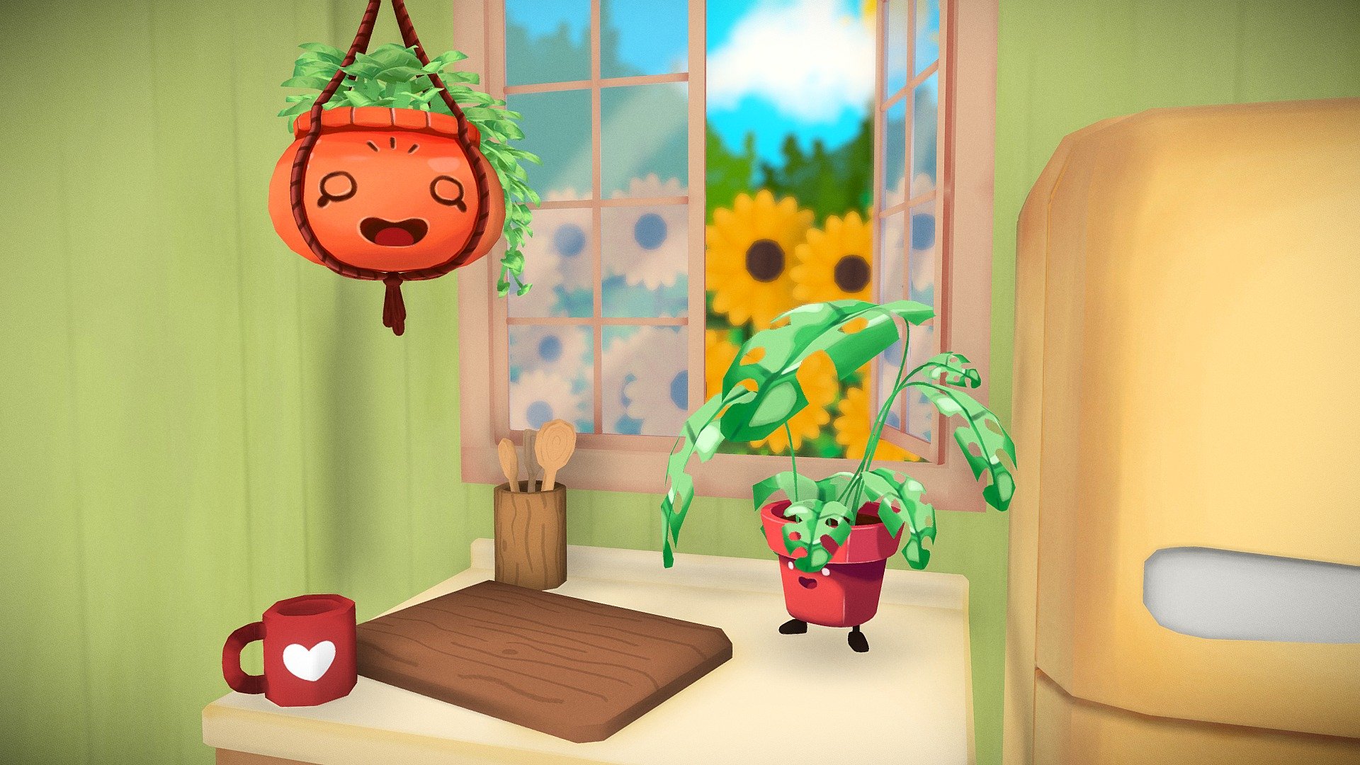 Happy Pot Plants - 3D model by Emma Hansen (@emmahansen) [7fd34fa ...