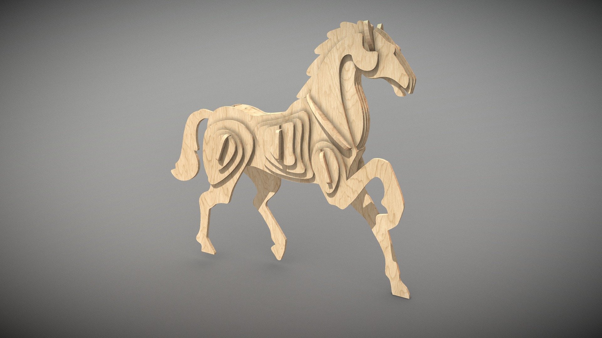 Paard | 3mm multiplex - Download Free 3D model by Stichting Consortium ...