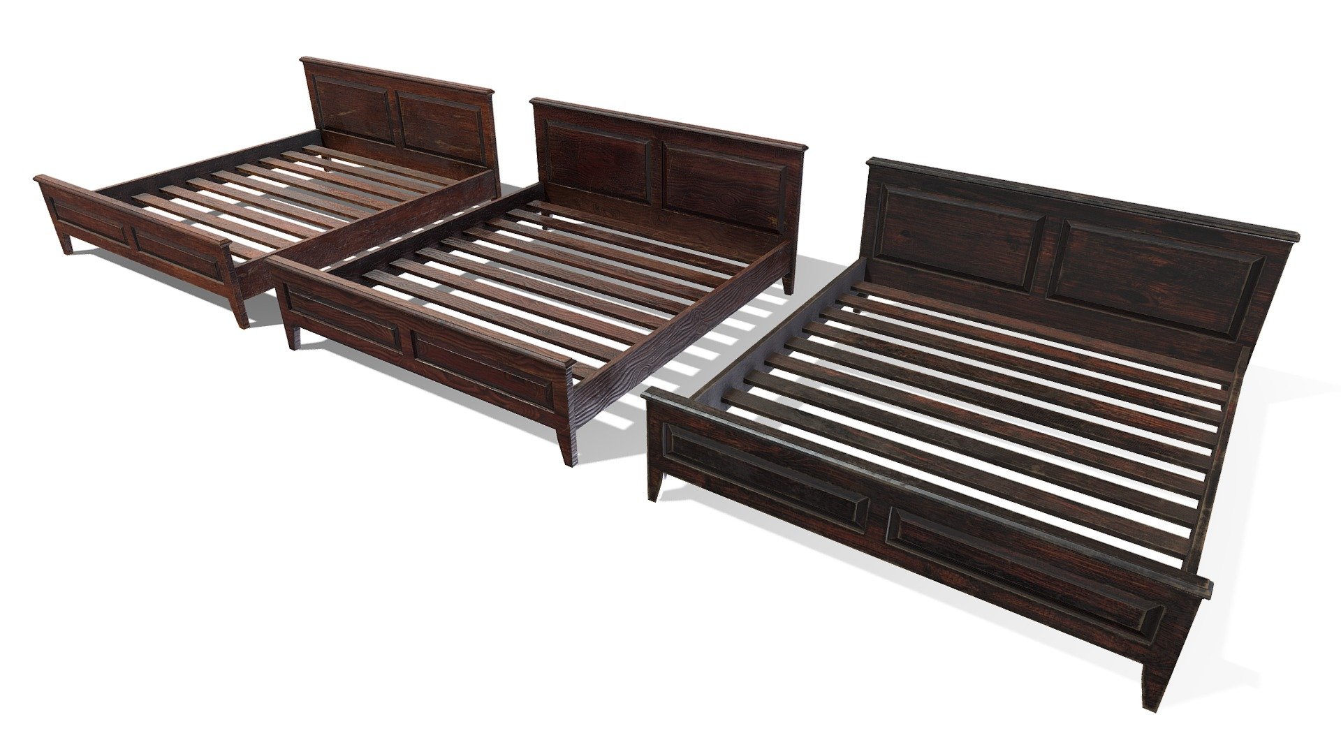 Simple Wooden Bed Frames - Buy Royalty Free 3D model by Studio Lab ...