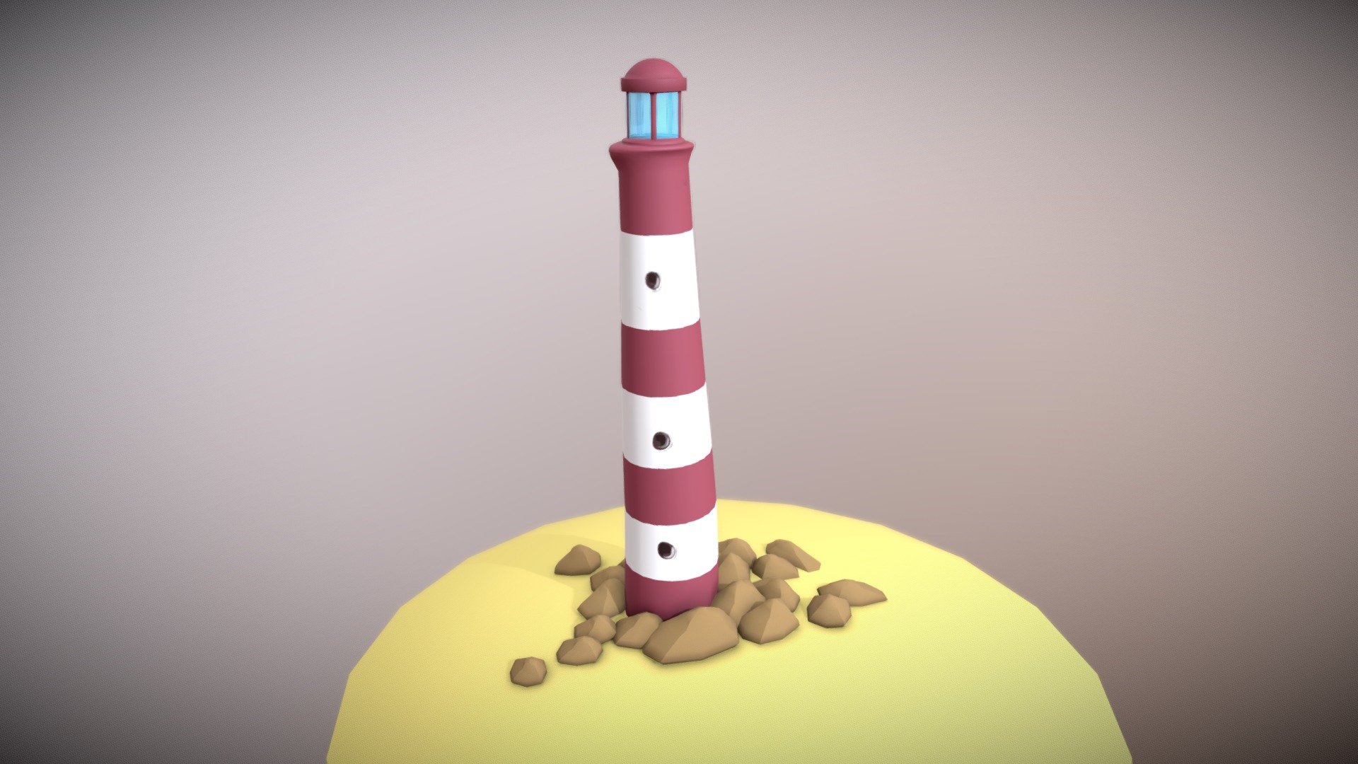 Cartoon Lighthouse - 3D model by Xeep [7fe2133] - Sketchfab