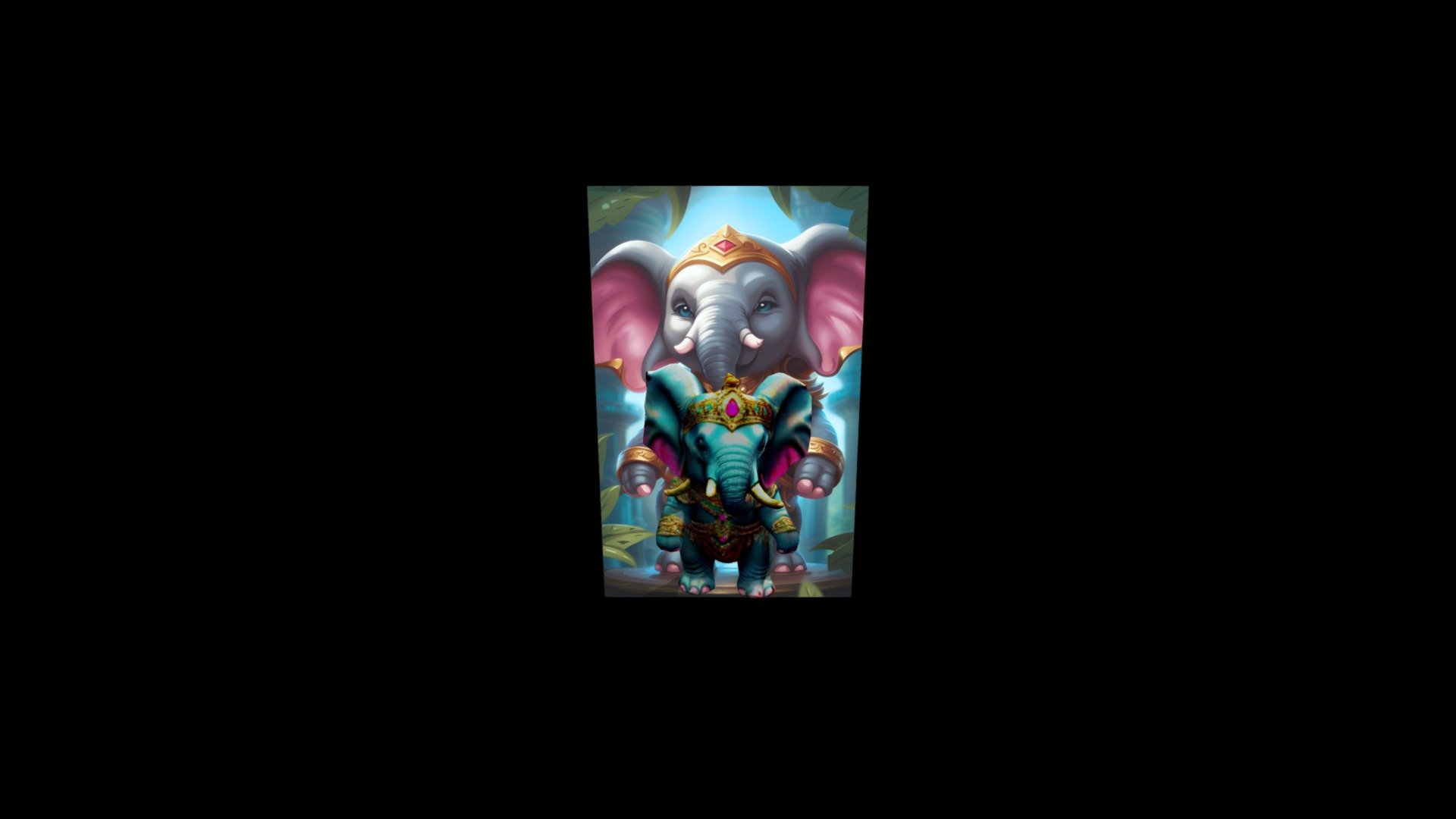 The Golden Elephant A cartoon elephant weari - Download Free 3D model ...
