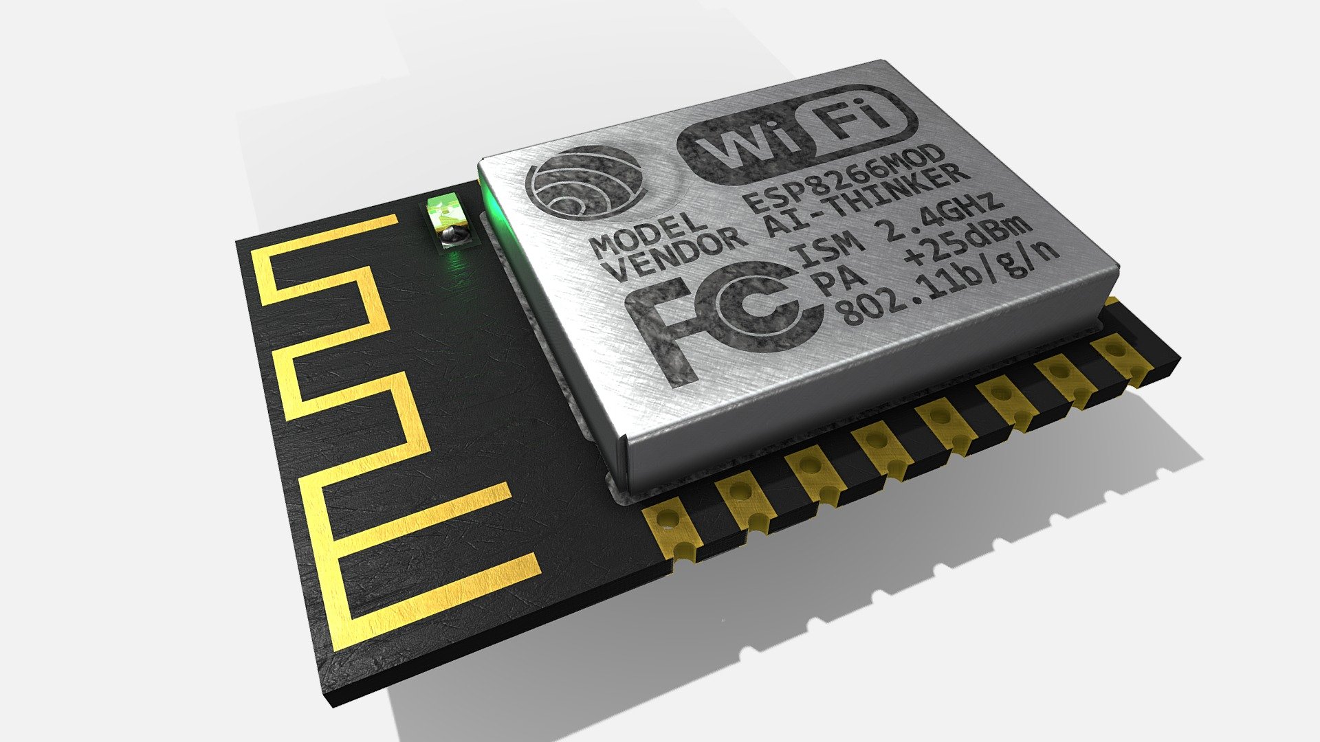 ESP-12F WiFi Module - Download Free 3D model by F2A (@Fa_Sketch ...