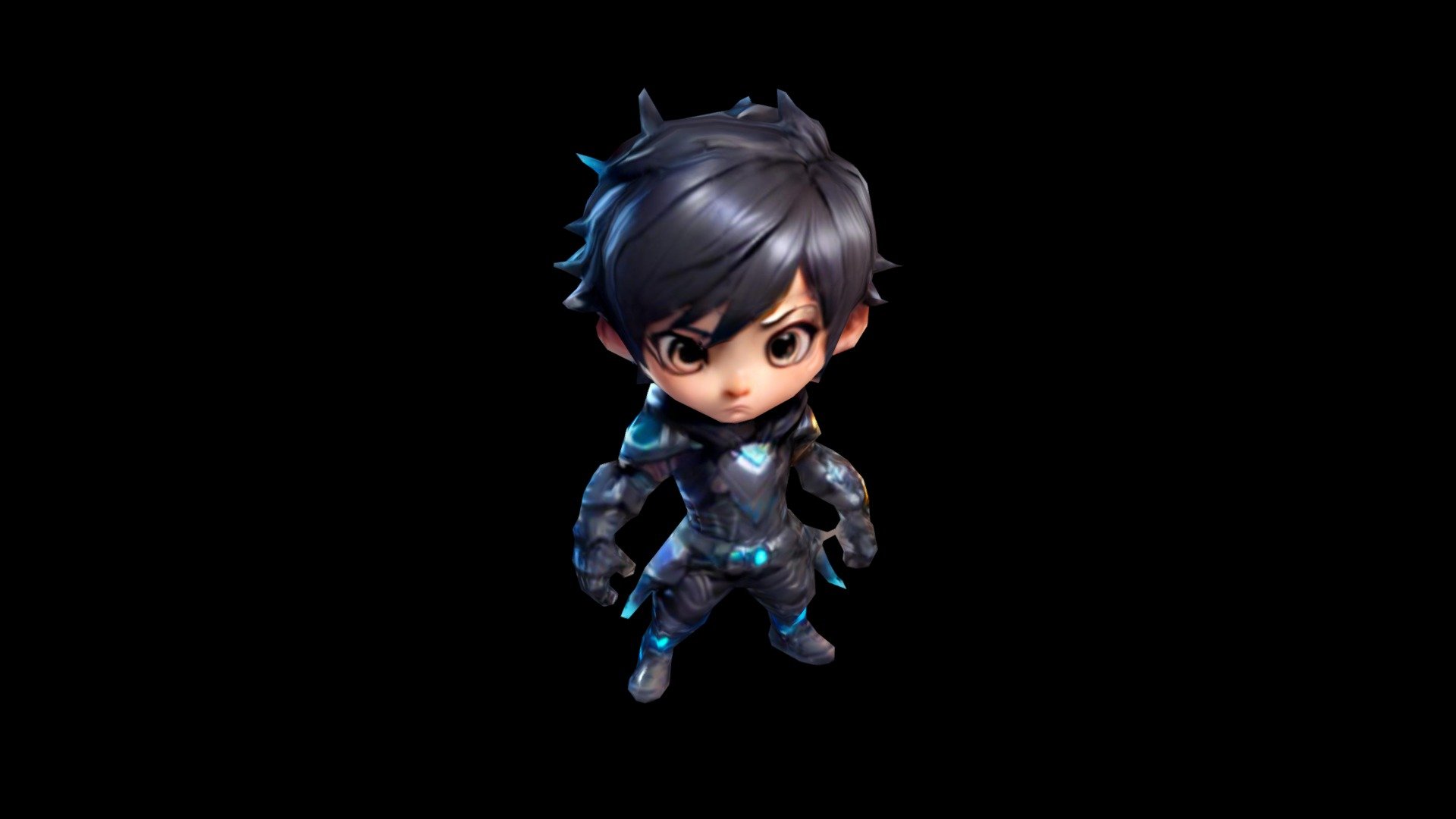 "Emo-style Anime Cartoon Boy with Spiky Black Ha - Download Free 3D ...