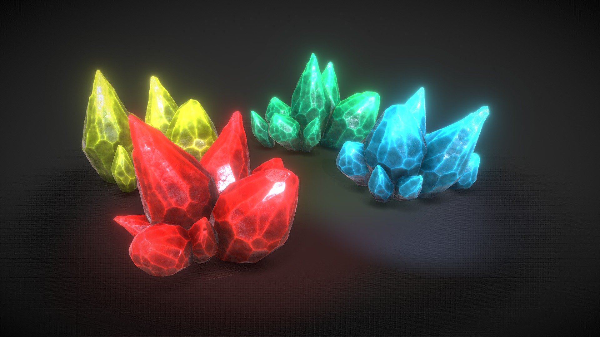 Multicolored Stylized Crystals - Buy Royalty Free 3D model by RidingsFx ...