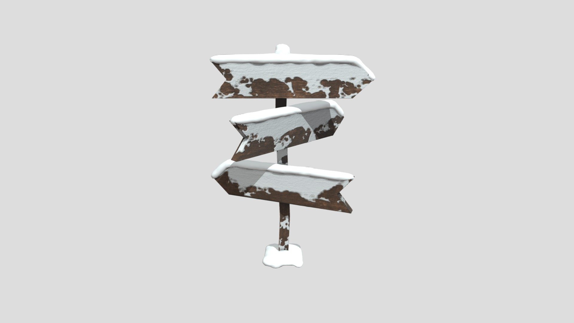 Snowy Wooden Sign - Download Free 3D model by frkndgr [7ff2daf] - Sketchfab