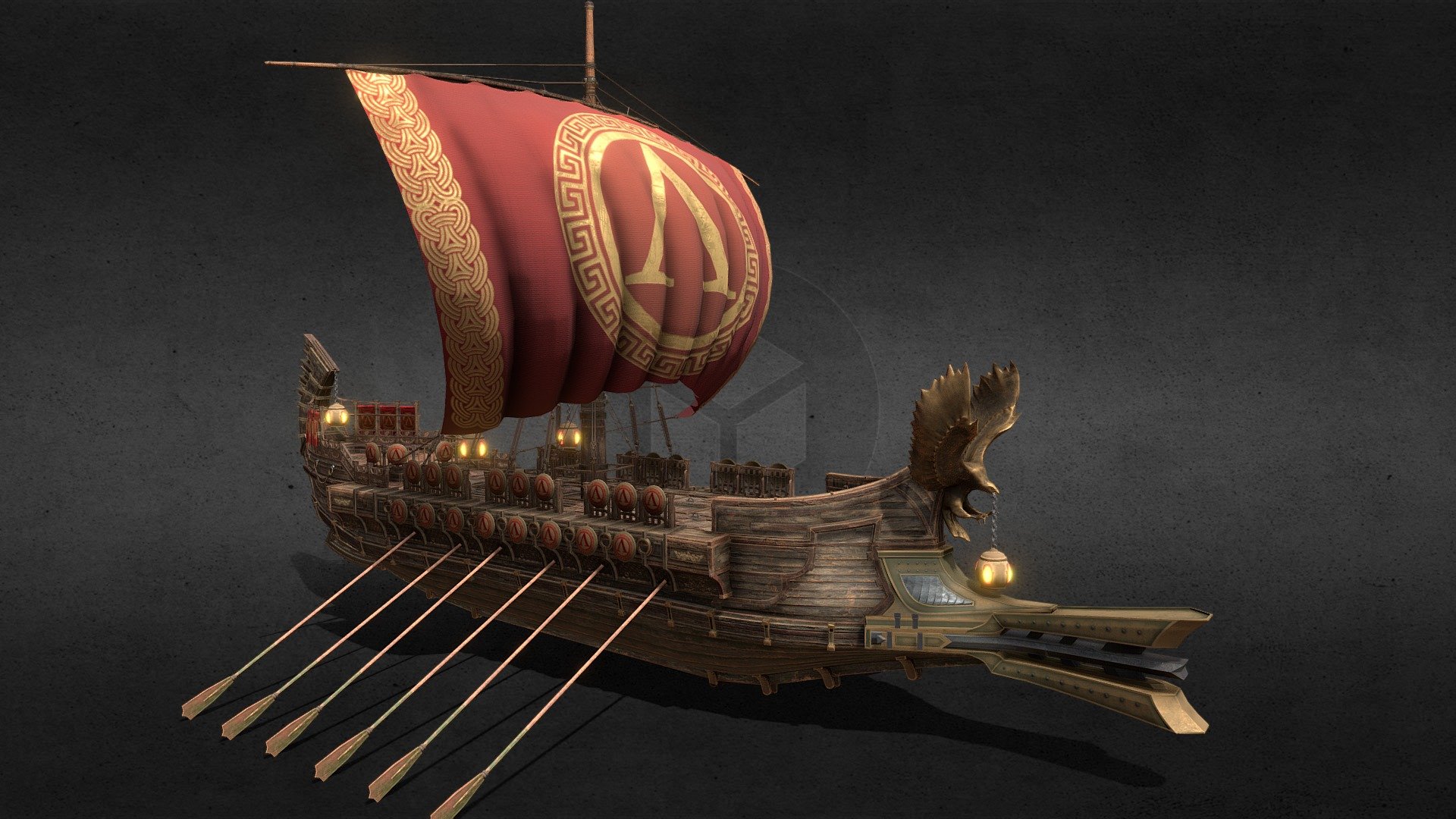 Trireme - 3D model by 3DBazaar (@muratosan) [8002aa3] - Sketchfab
