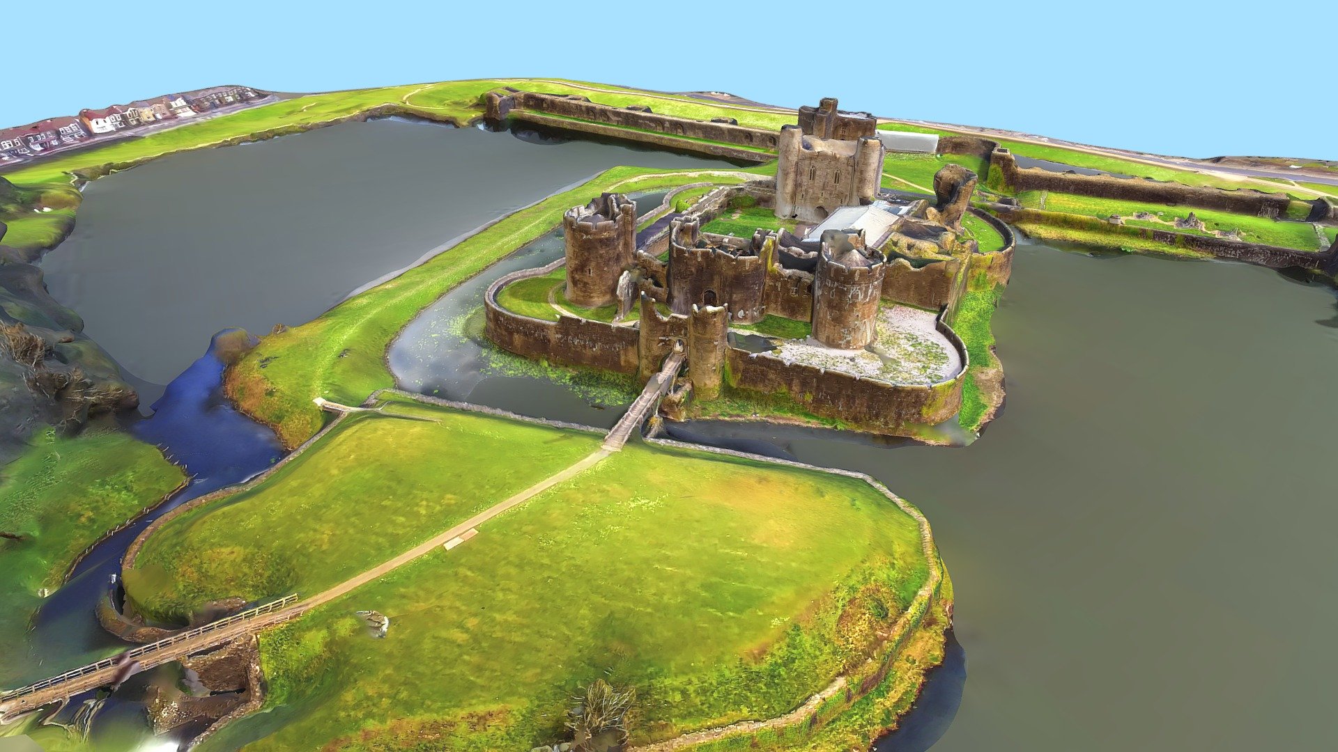Caerphilly Castle - Wales, UK - Buy Royalty Free 3D model by LibanCiel ...