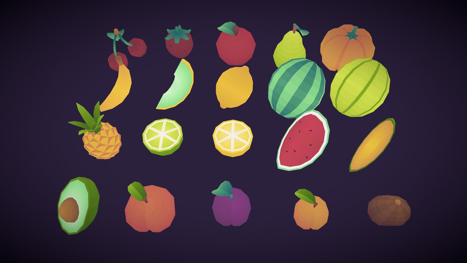 Low poly Fruits Pack - Buy Royalty Free 3D model by Lod (@LodRevolab ...
