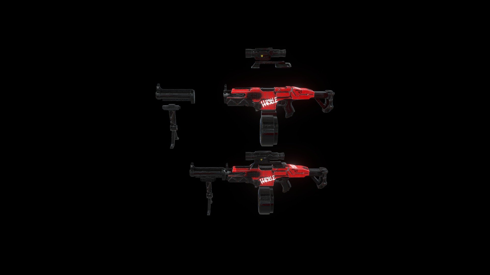 futuristic machine gun - 3D model by jesamabin [8010541] - Sketchfab