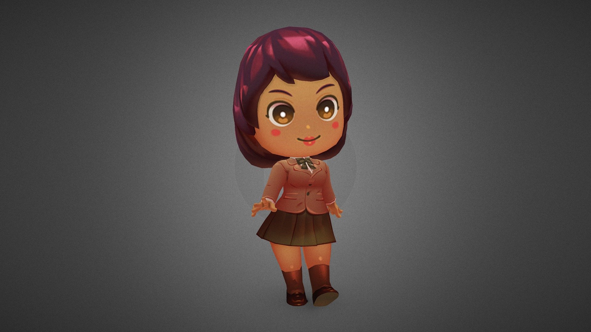 Anime Chibi: School Pack - Short Hair Girl - Buy Royalty Free 3D model ...