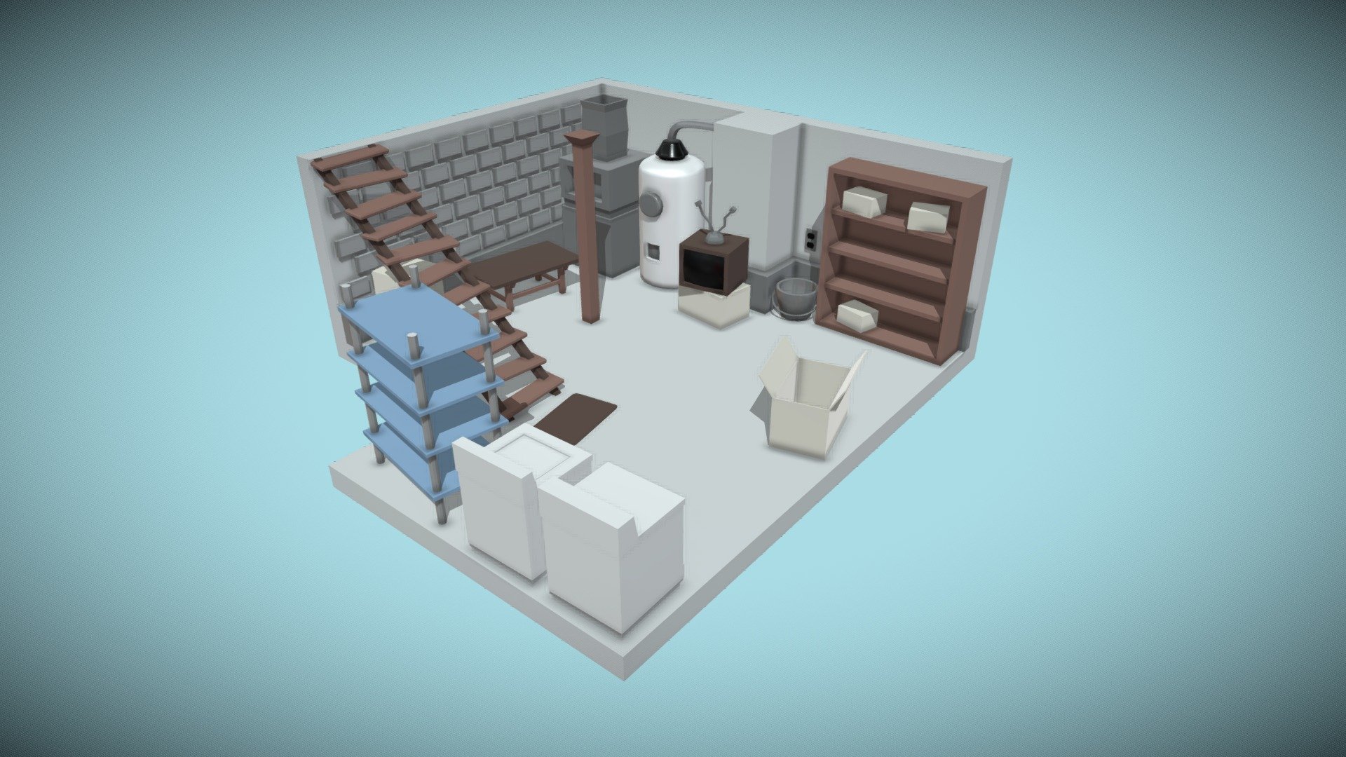Basement Interior - 3D model by Leonidas (@Leowonidas) [80160d9 ...