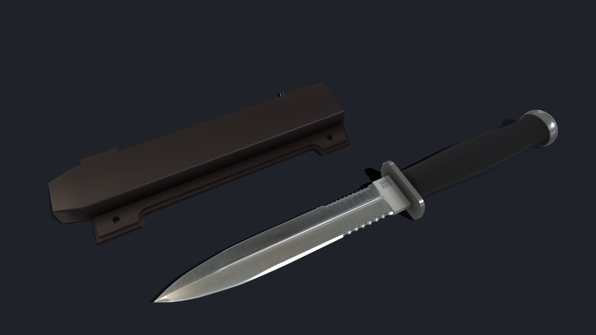 Deadpool Knife and Sheath (SOG Desert) - 3D model by paulelderdesign ...