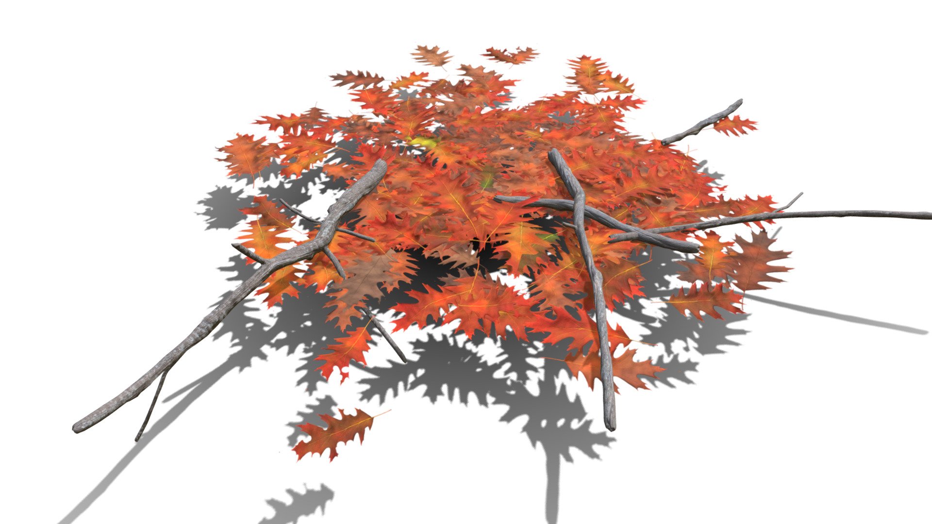 Realistic HD Red oak leaf litter (1/36) - Download Free 3D model by ...