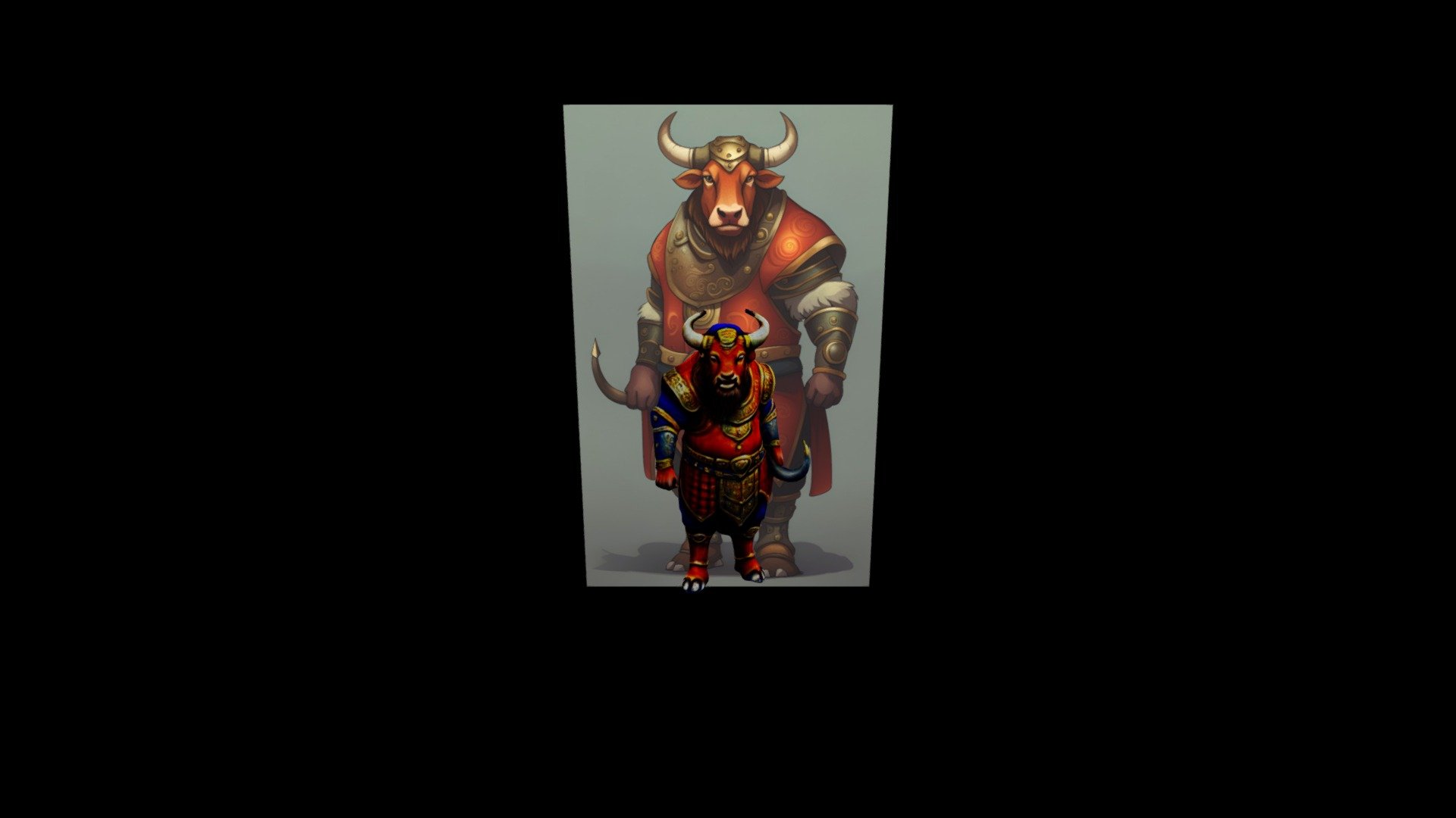 a of a cartoon bull dressed in armor, concept a - Download Free 3D ...