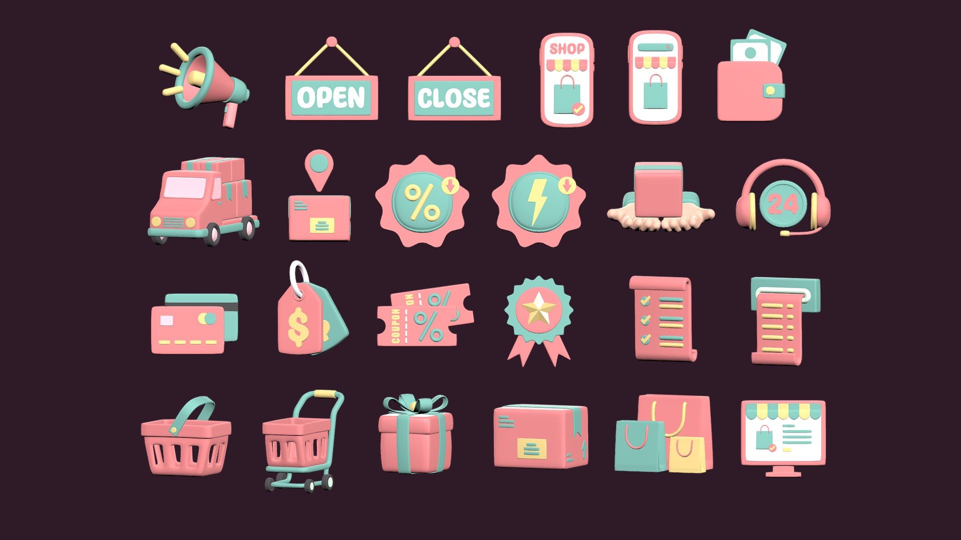 E-commerce 3D Icon Pack - Buy Royalty Free 3D model by Minimoku ...