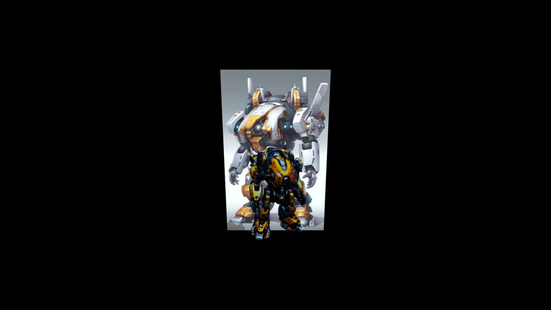 "Mechanical Robot in a Gray and Orange Color Sc - Download Free 3D ...