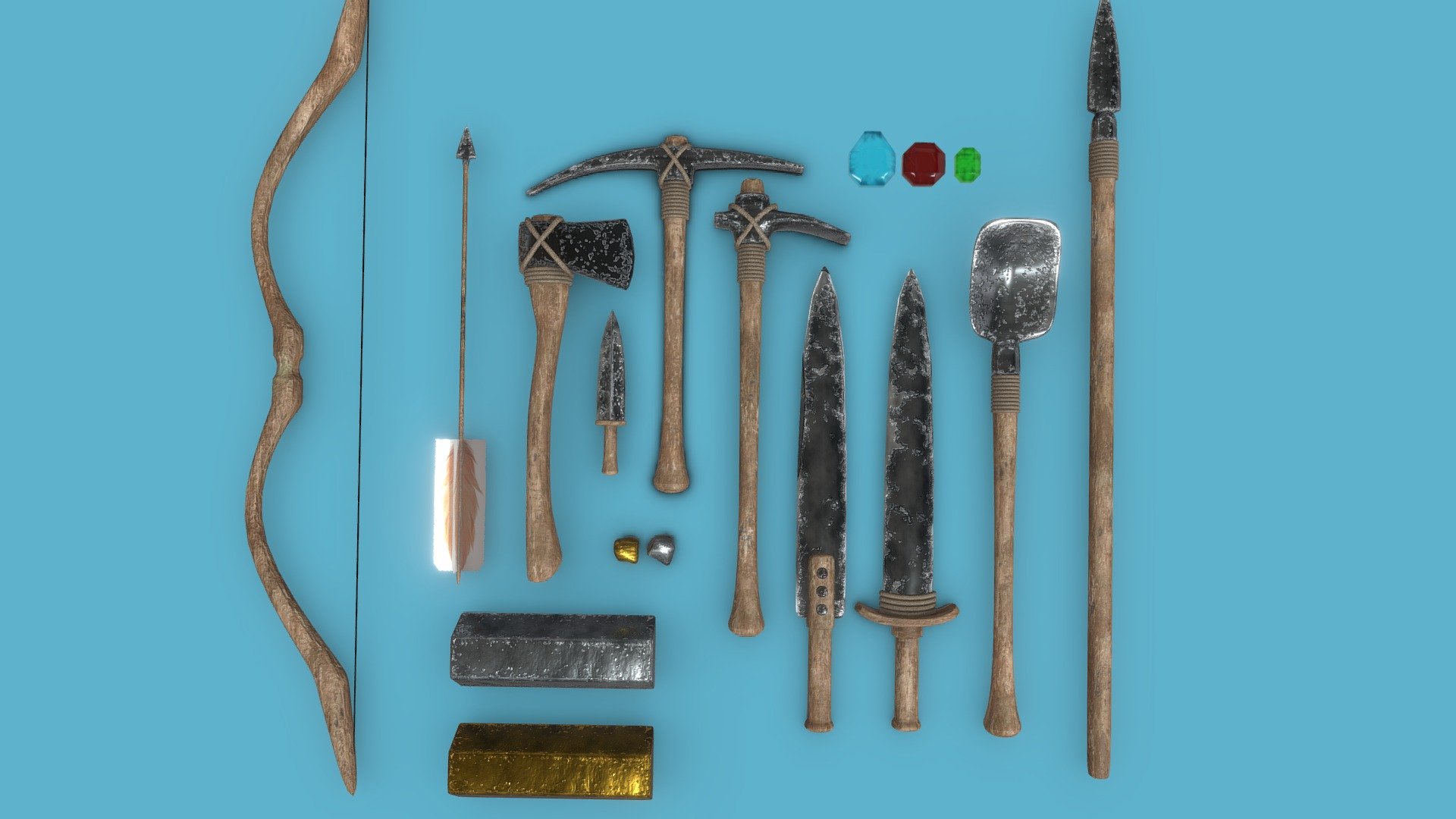Survival/Medieval Asset Tools - Download Free 3D model by RoboticModels ...