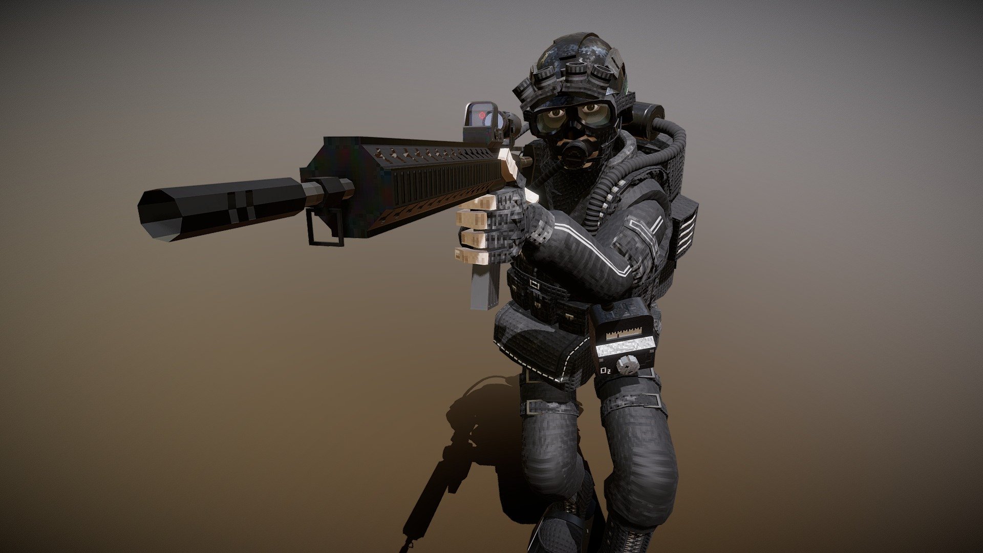 Low poly frogman - 3D model by Pedro B. Goulart (@Pebegou) [802c109 ...